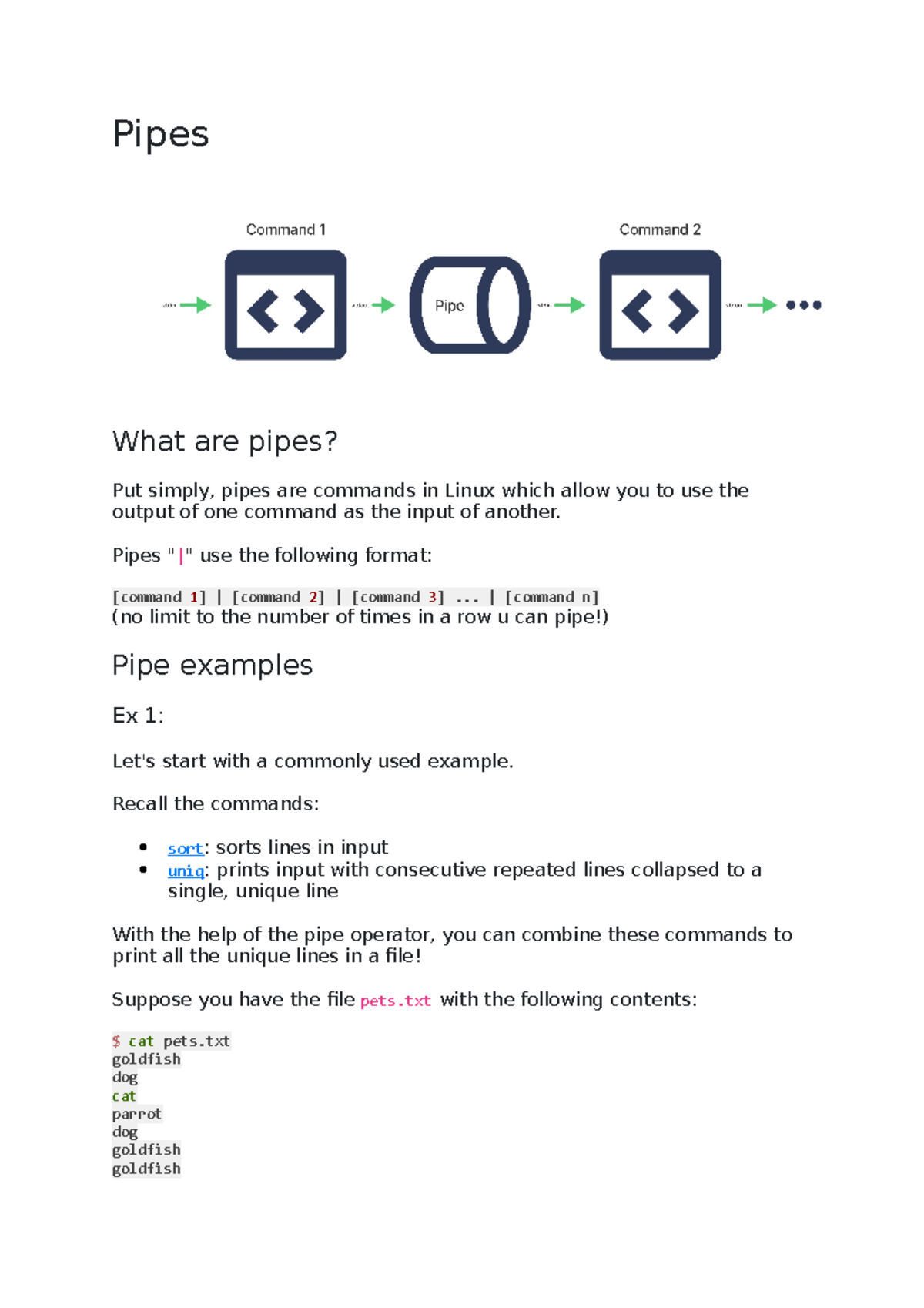 Đề lab 06 Pipes - fgyvhbhj - Pipes What are pipes? Put simply, pipes ...