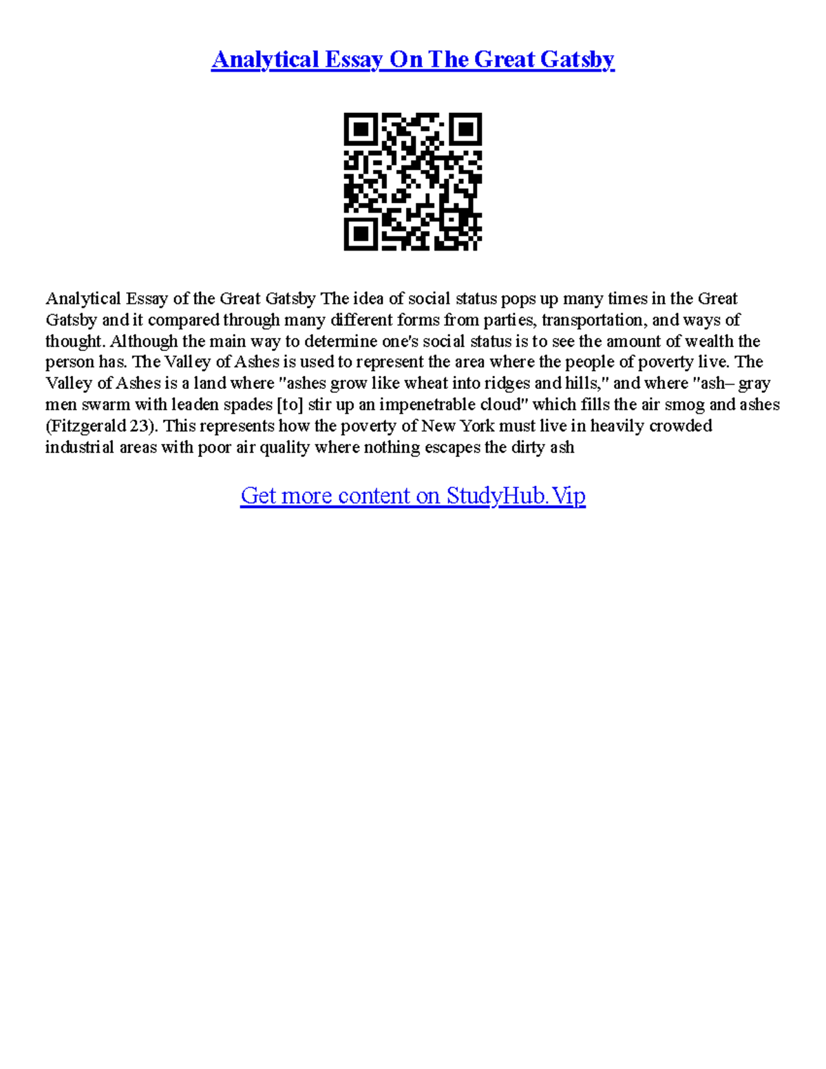 Analytical Essay Ideas - Analytical Essay On The Great Gatsby ...