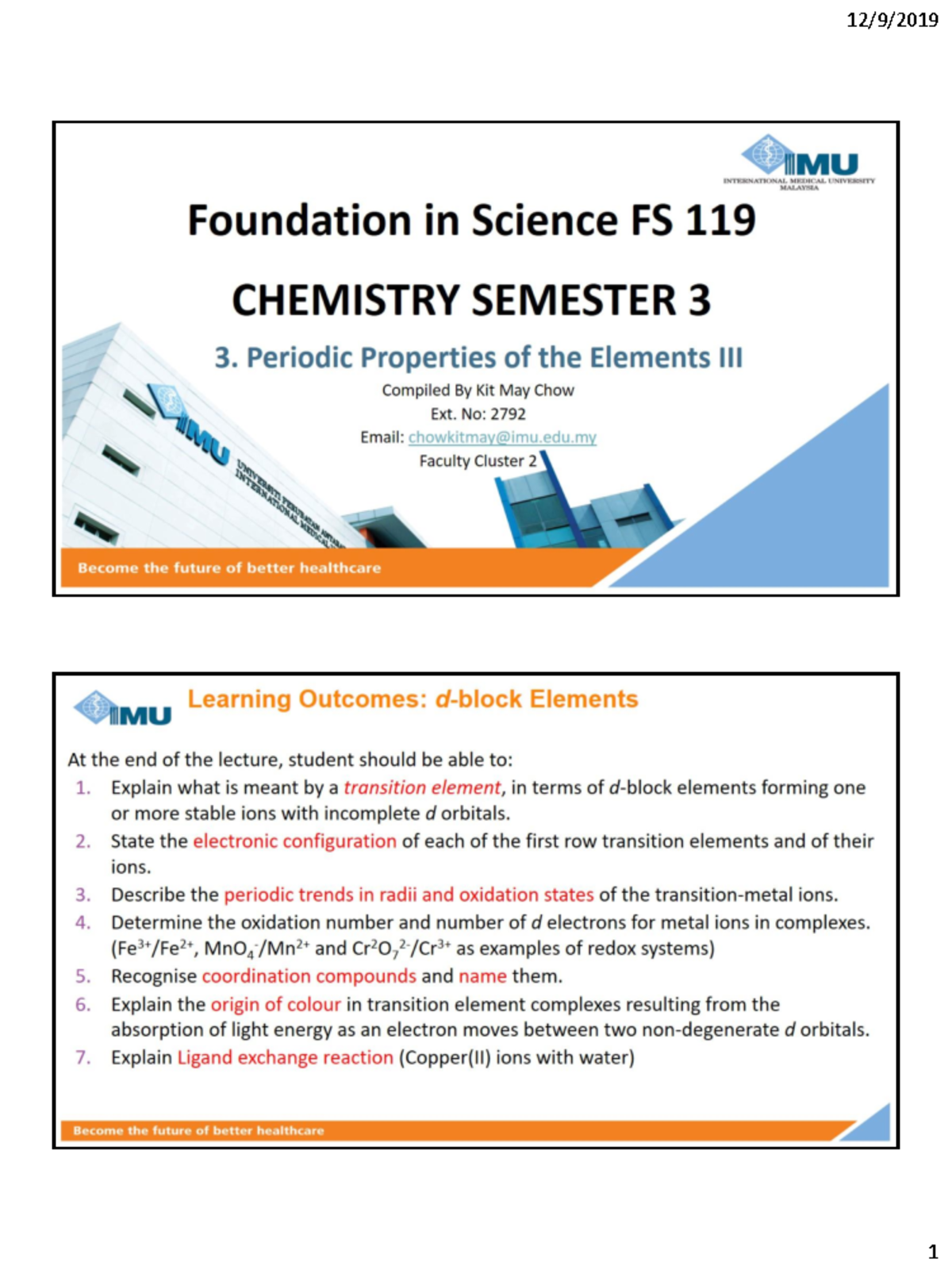 3 Periodic Properties of the Elements III FS119 4 - General Chemistry ...