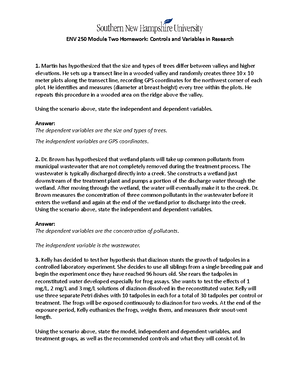 ENV 250 Module Three Homework done - ENV 250 Module Three Homework ...