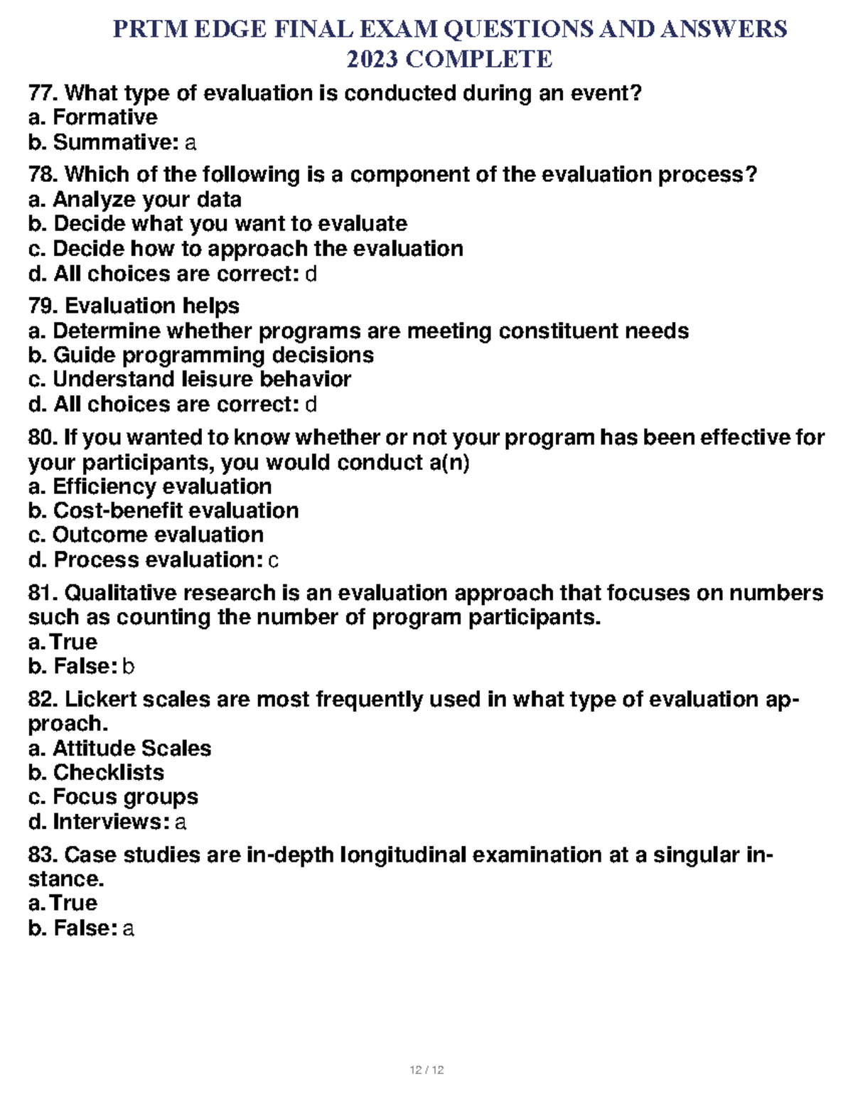 PRTM EDGE Final EXAM Questions AND Answers 2023 Complete-12 - PRTM EDGE ...