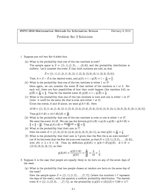 Problem Set 3 Solutions - INFO 2950 Mathematical Methods for ...