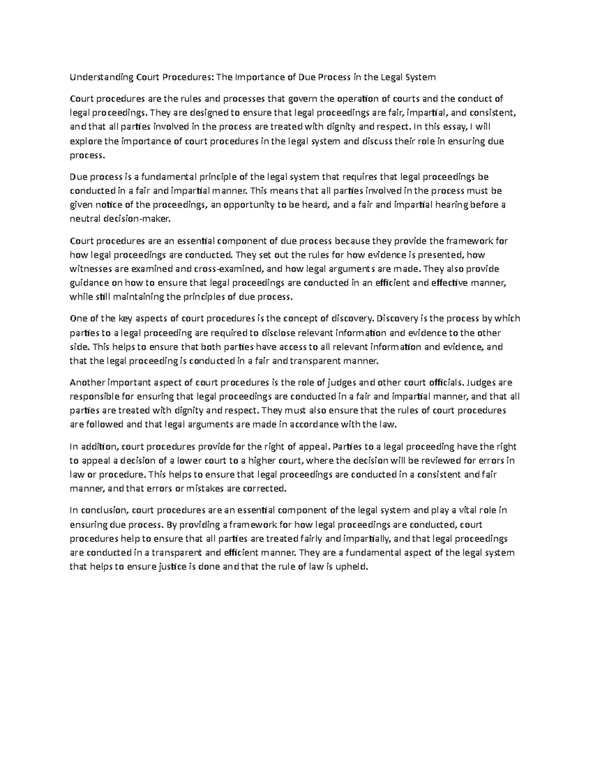 Understanding Court Procedures - They are designed to ensure that legal ...