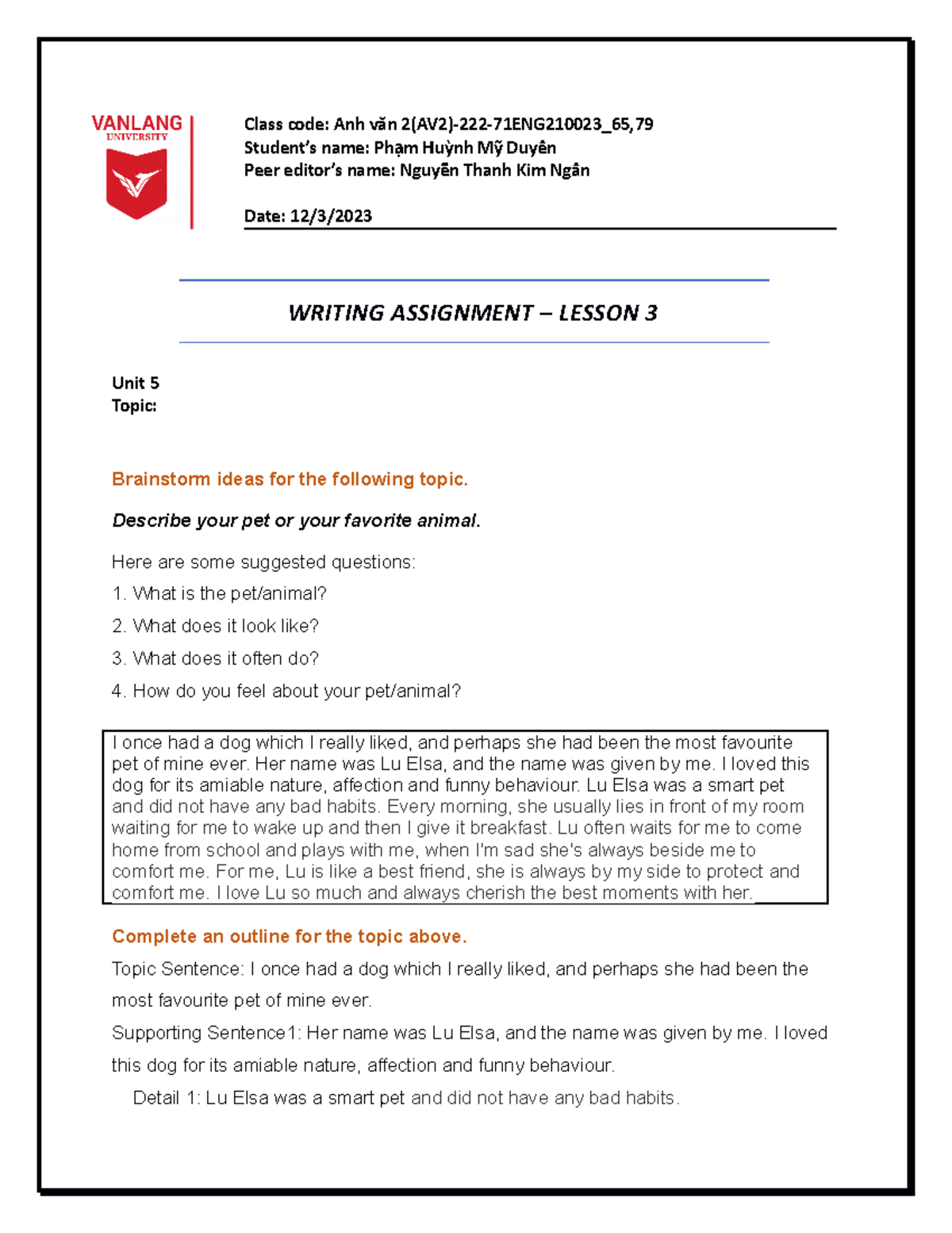 Template Writing assignment 1 - Class code: Anh văn 2(AV2)-222-71ENG210023_65, Student’s name ...
