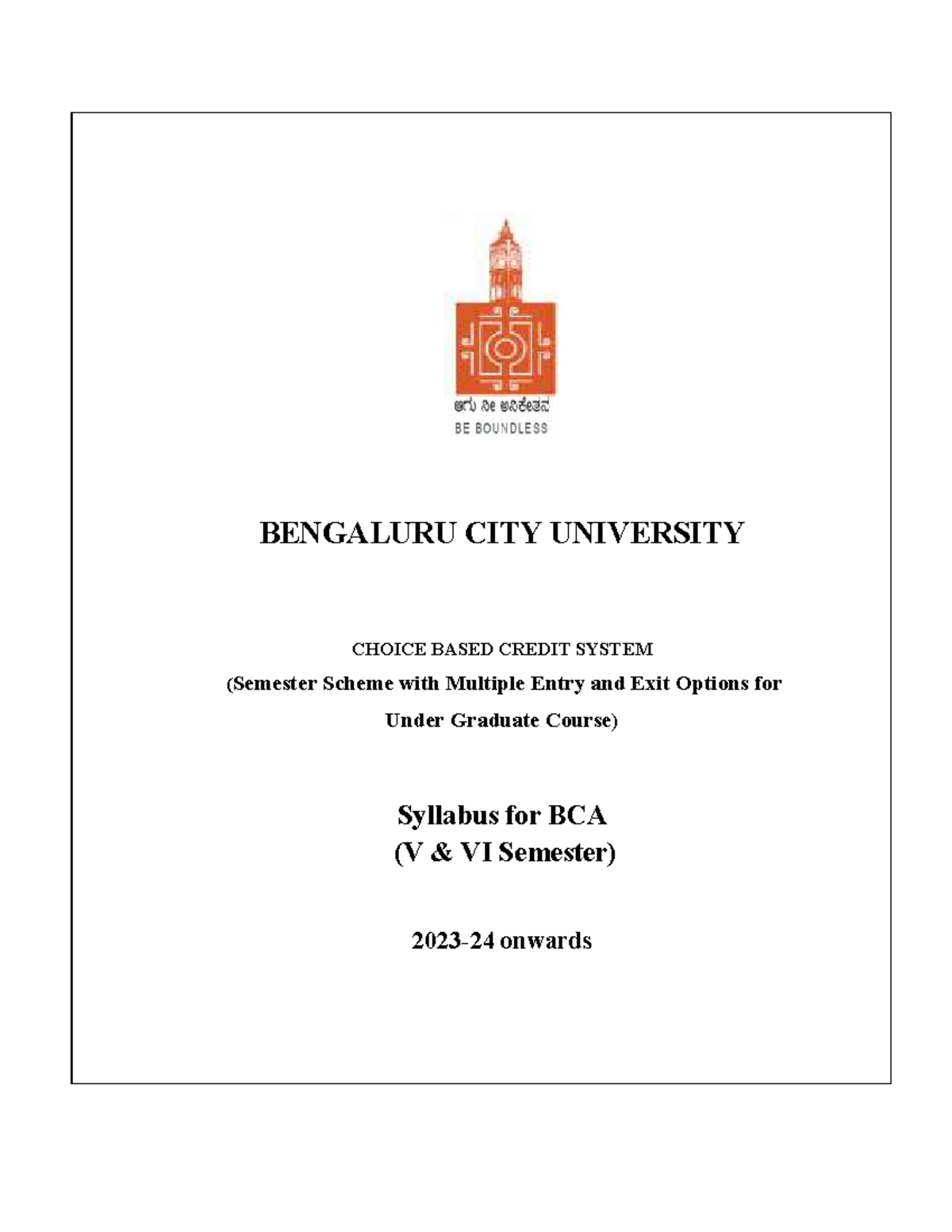 5th & 6th Sem BCA Syllabus - BENGALURU CITY UNIVERSITY CHOICE BASED ...