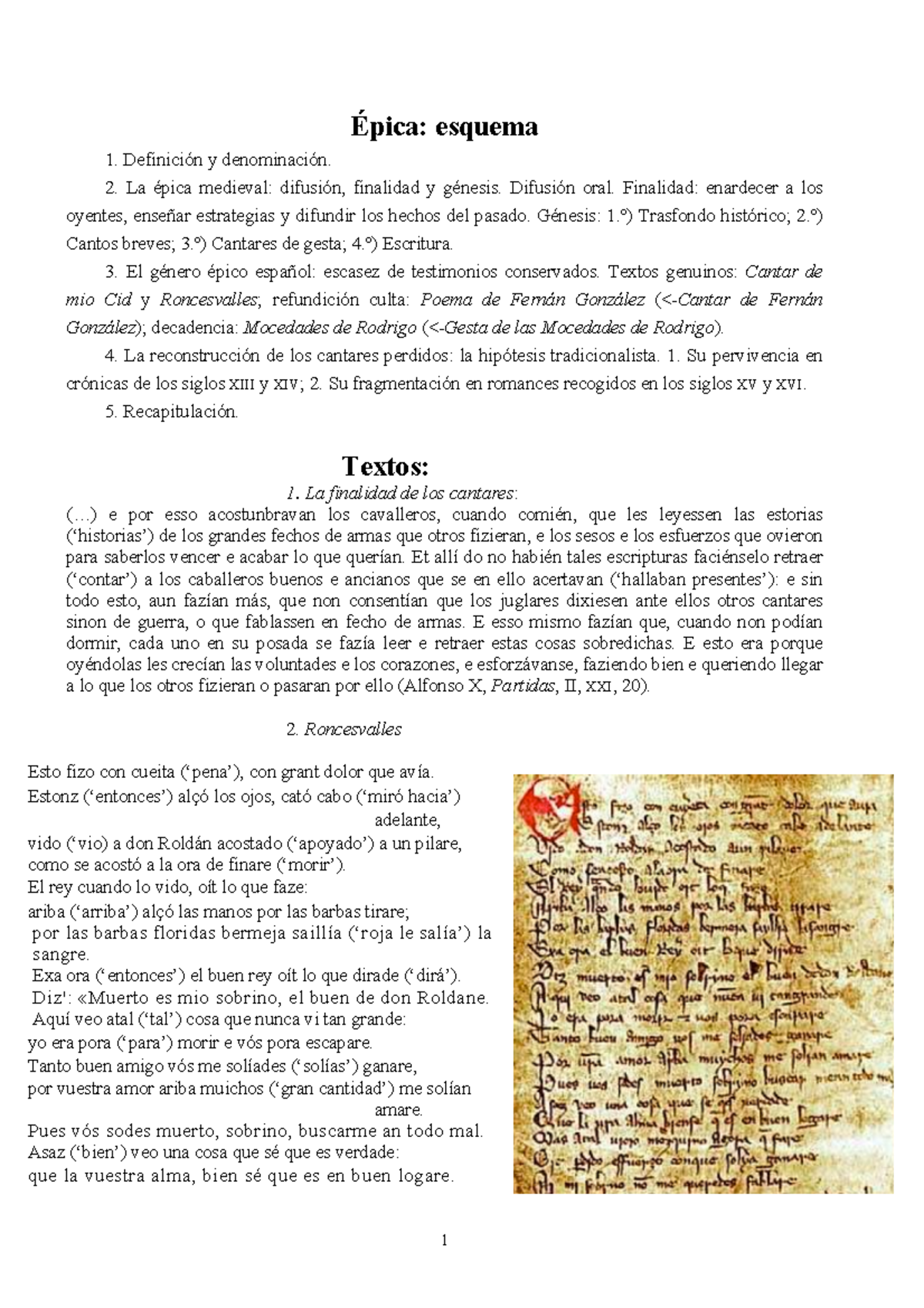 Épica - Teoría sobre la épica - Épica: esquema Definición y ...