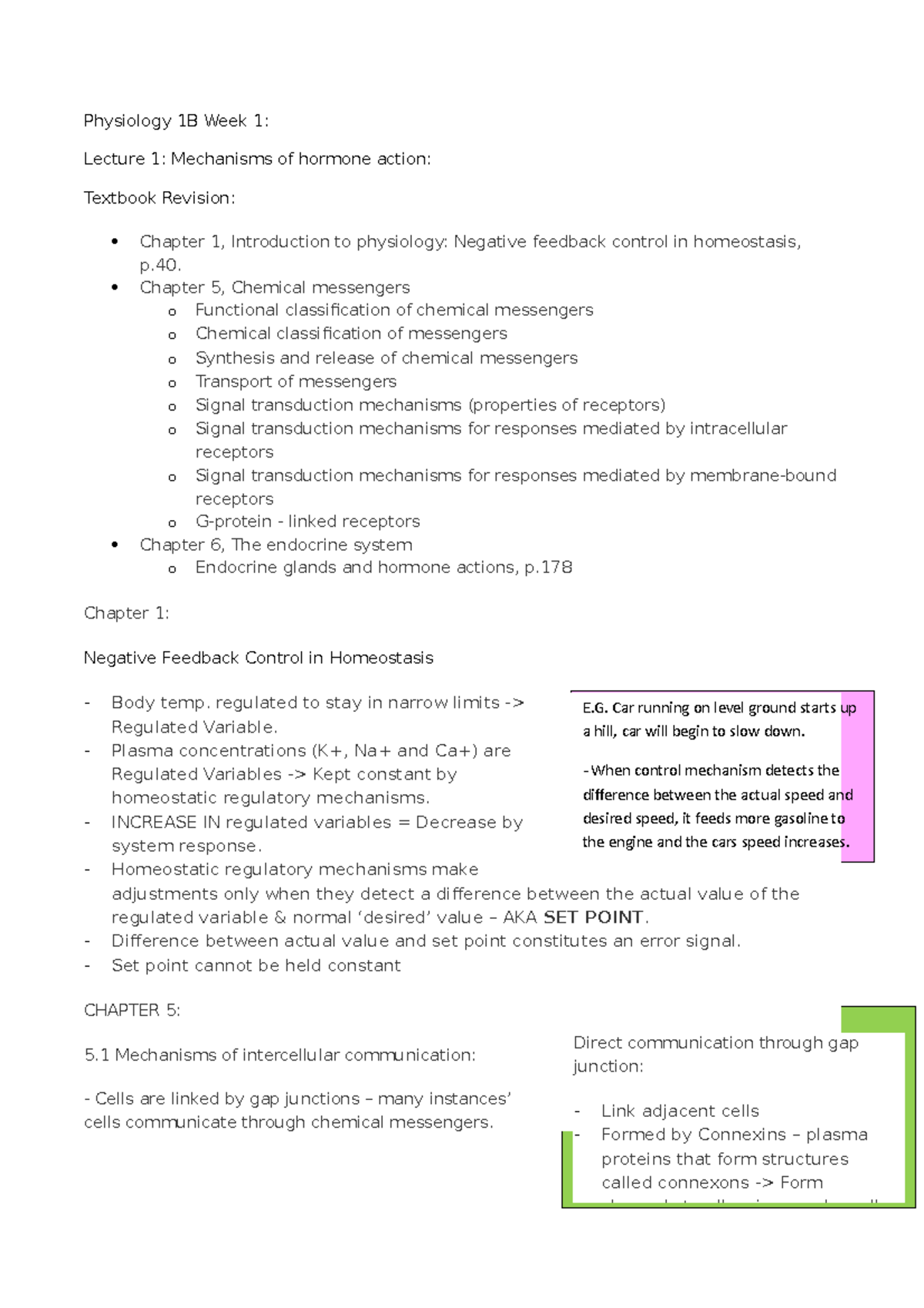 Physiology 1B Week 1 - Week 1 chapters and content - Physiology 1B Week ...