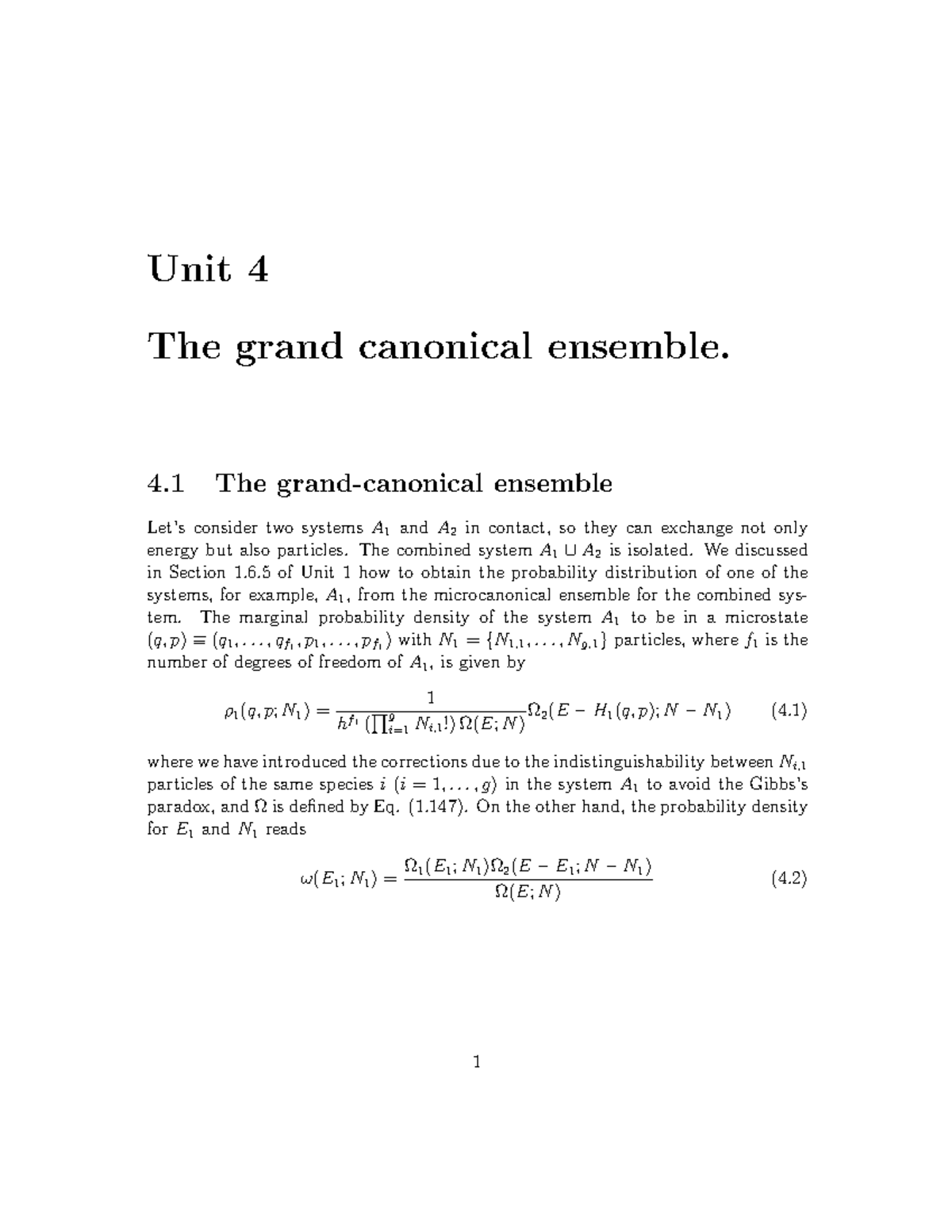 Unit 4.- The grand canonical ensemble - 4 The grand-canonical ensemble ...