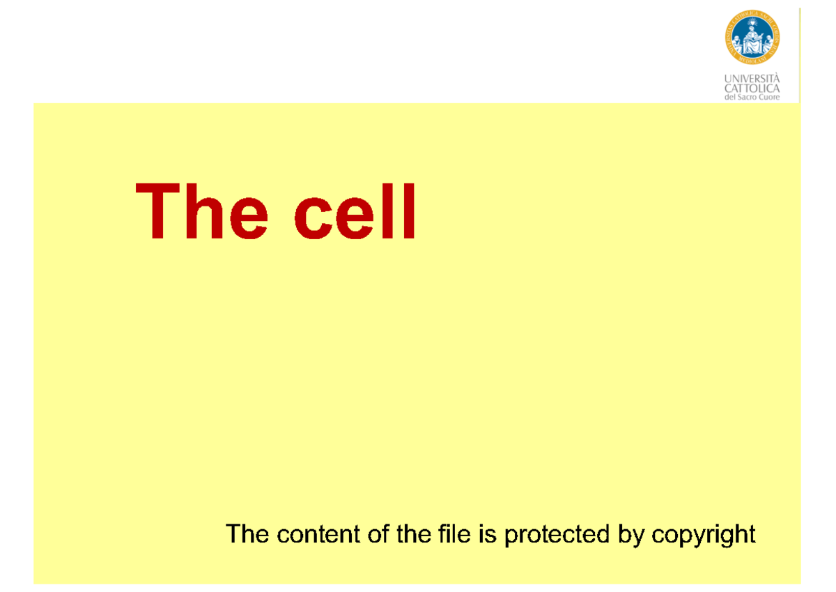 4 The cell - Professor's Powerpoint presentation about the cell - The ...