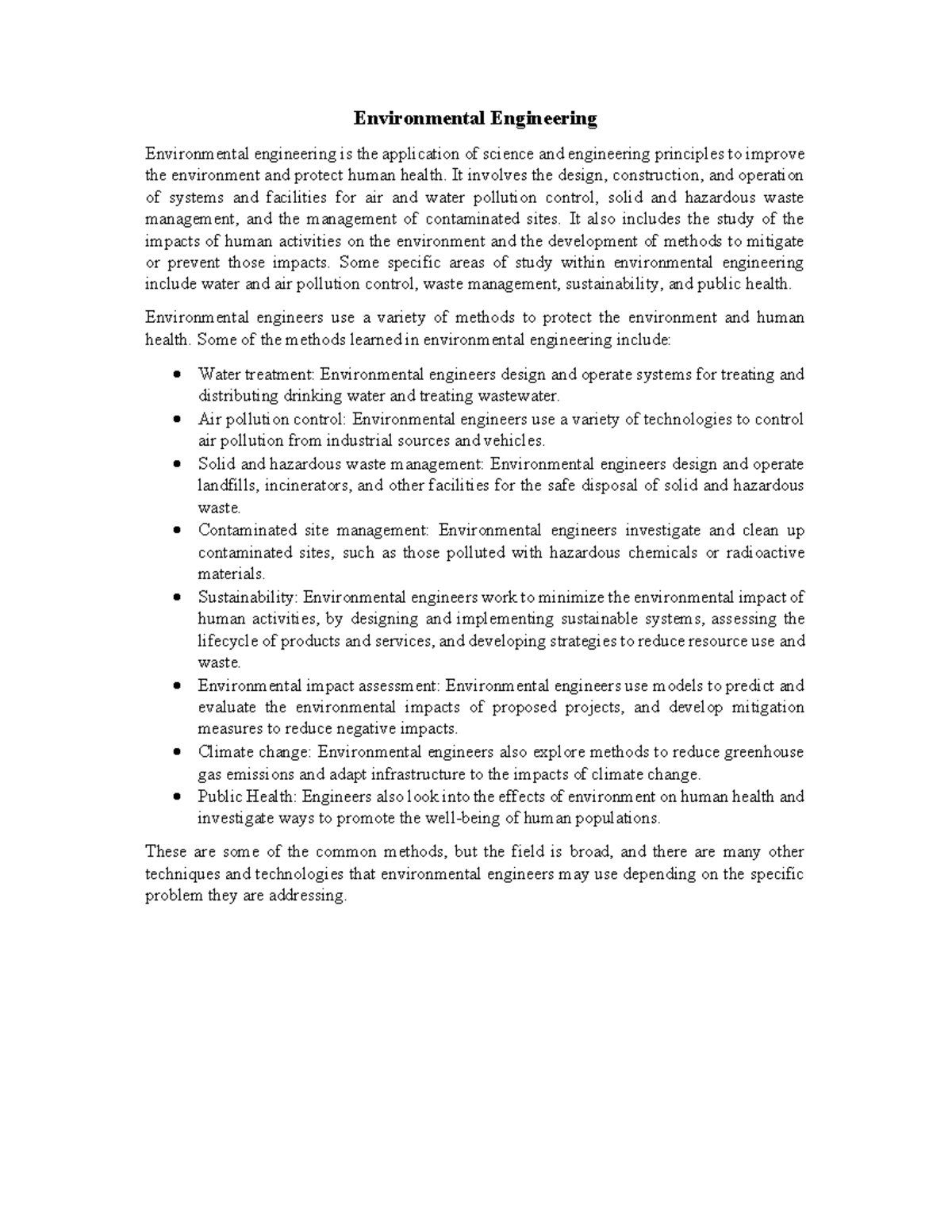 Summaries Environmental Engineering - Environmental Engineering ...