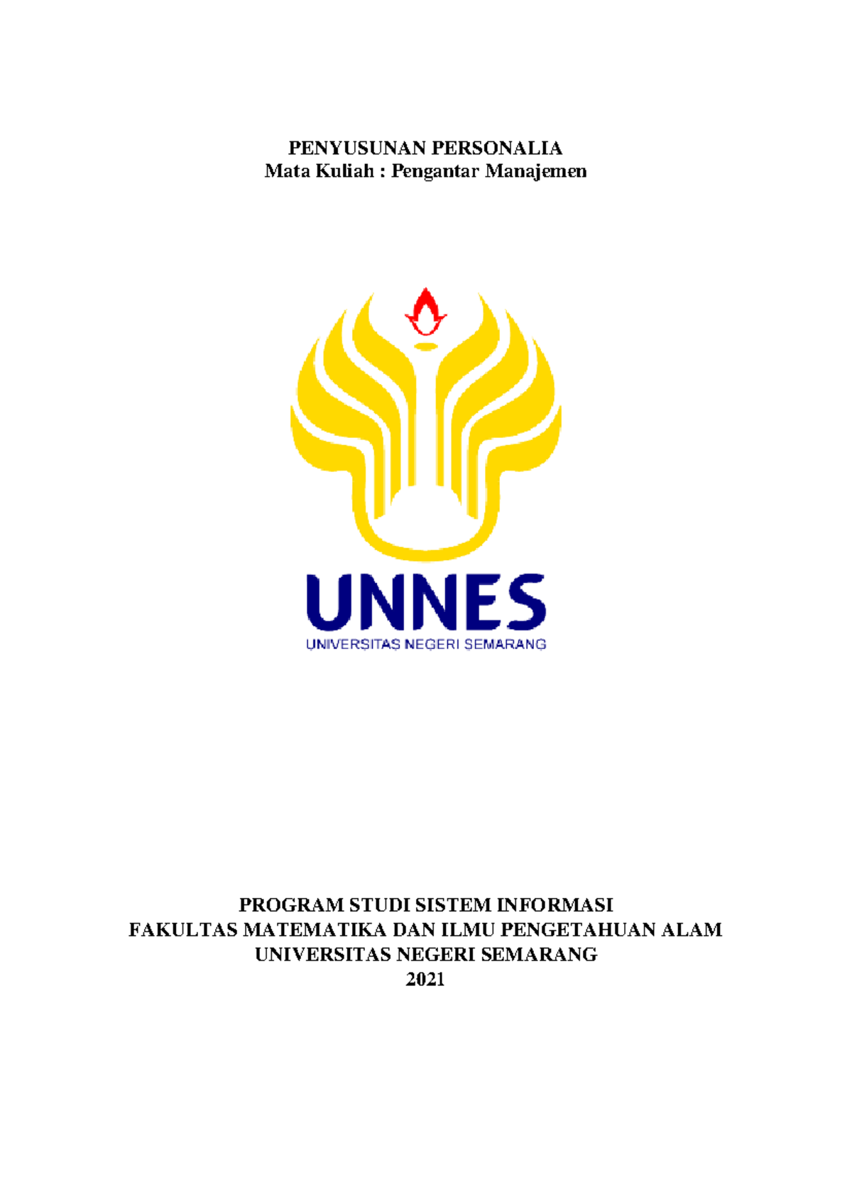 Penyusunan Personalia - PENYUSUNAN PERSONALIA Mata Kuliah : Pengantar ...
