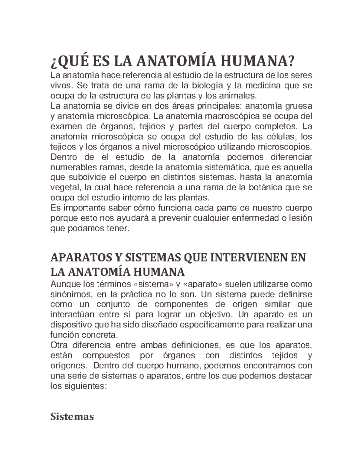 QUE ES LA Anatomía Humana - ¿QUÉ ES LA ANATOMÍA HUMANA? La anatomía ...