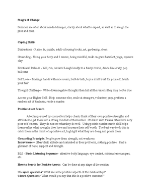 Counselling Script, 5 Steps of an Interview - Session One Caitlin ...