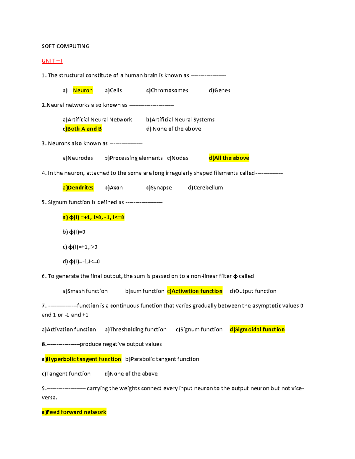 SOFT Computing unit 1 - NO THING TO EXPRESS - SOFT COMPUTING UNIT – I The structural constitute ...