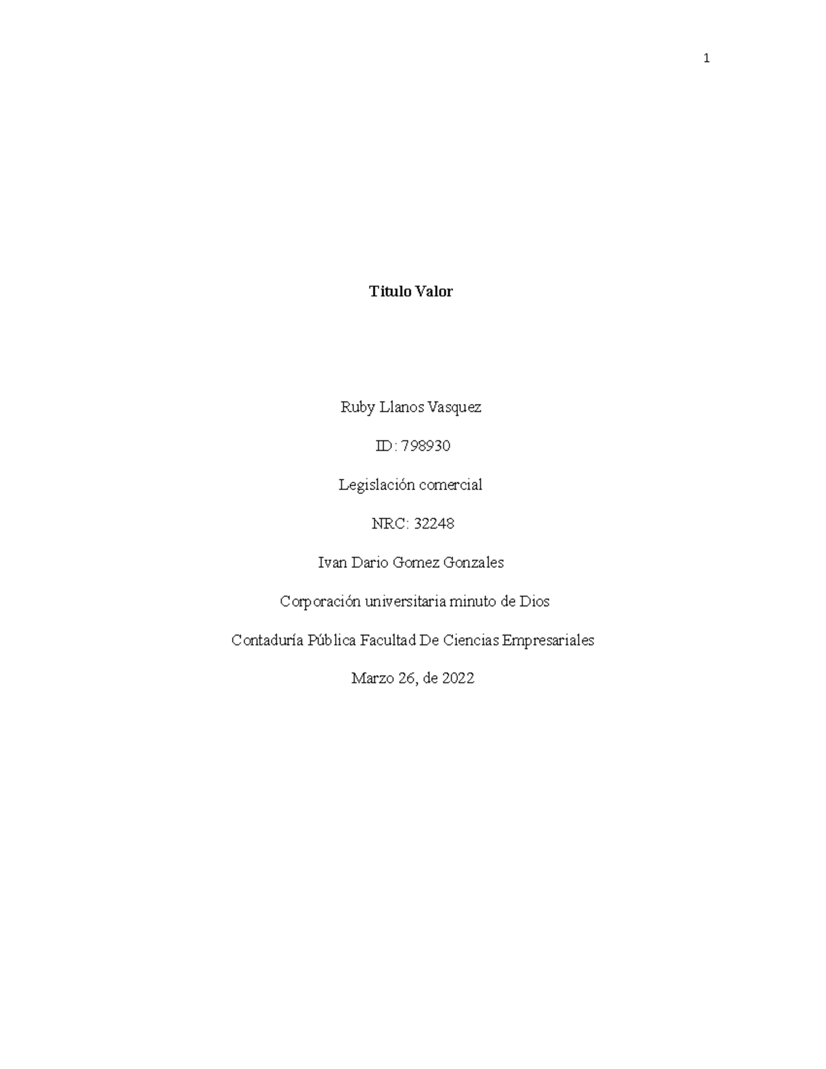 Titulos de valor completo - Titulo Valor Ruby Llanos Vasquez ID: 798930 ...