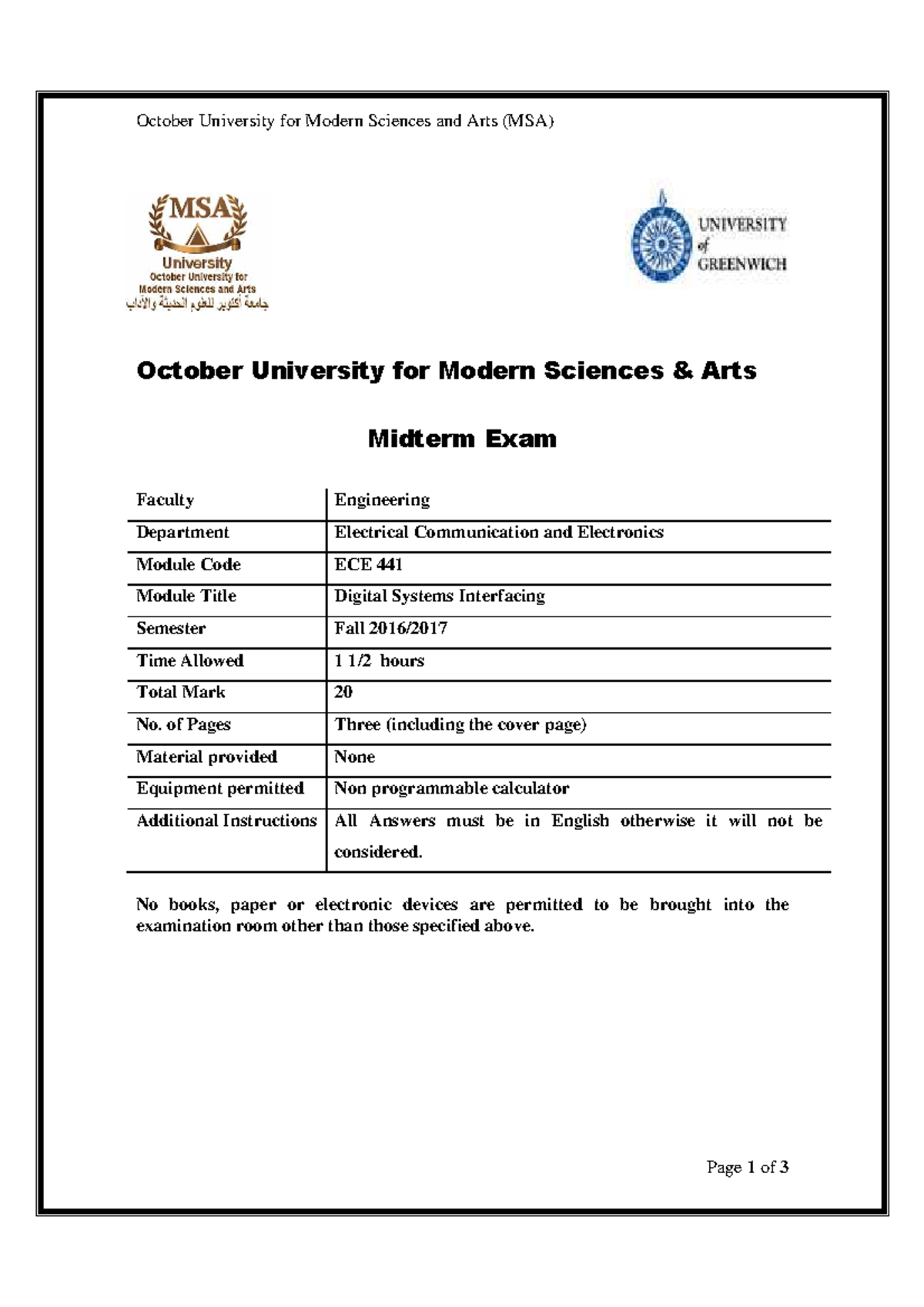 Midterm Exam DSI Fall2016 - October University for Modern Sciences and ...