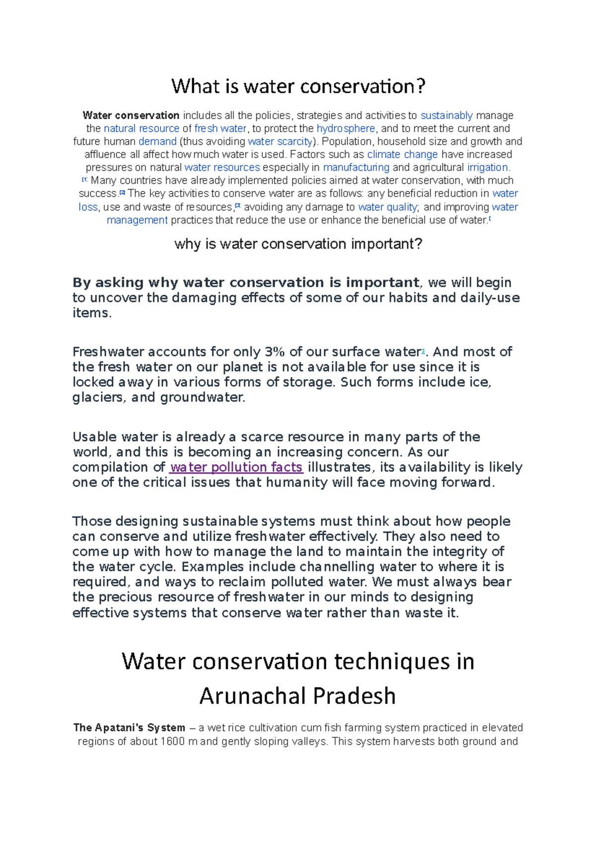What is water conservation - What is water conservation? Water ...