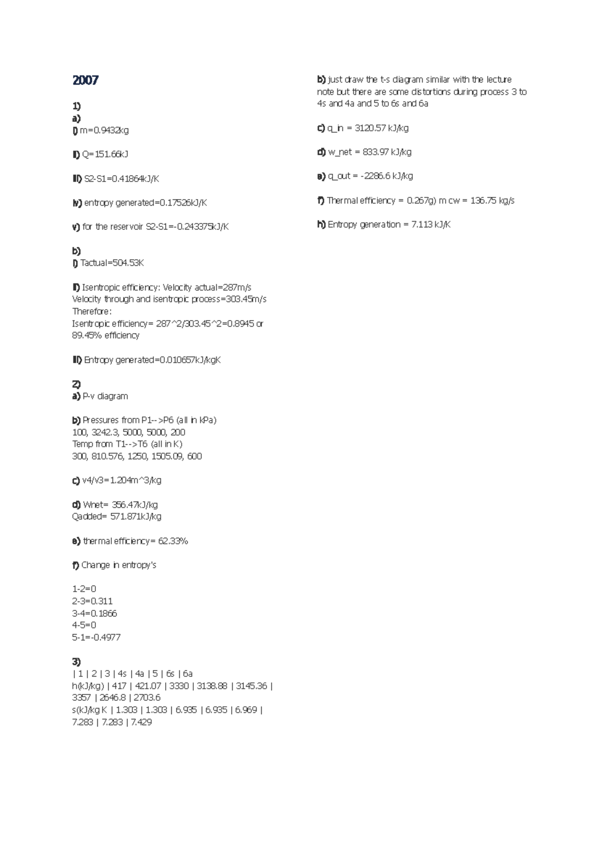 2007 Solutions 2007 Past Paper Solution 2007 1 A I M 0 Ii Q