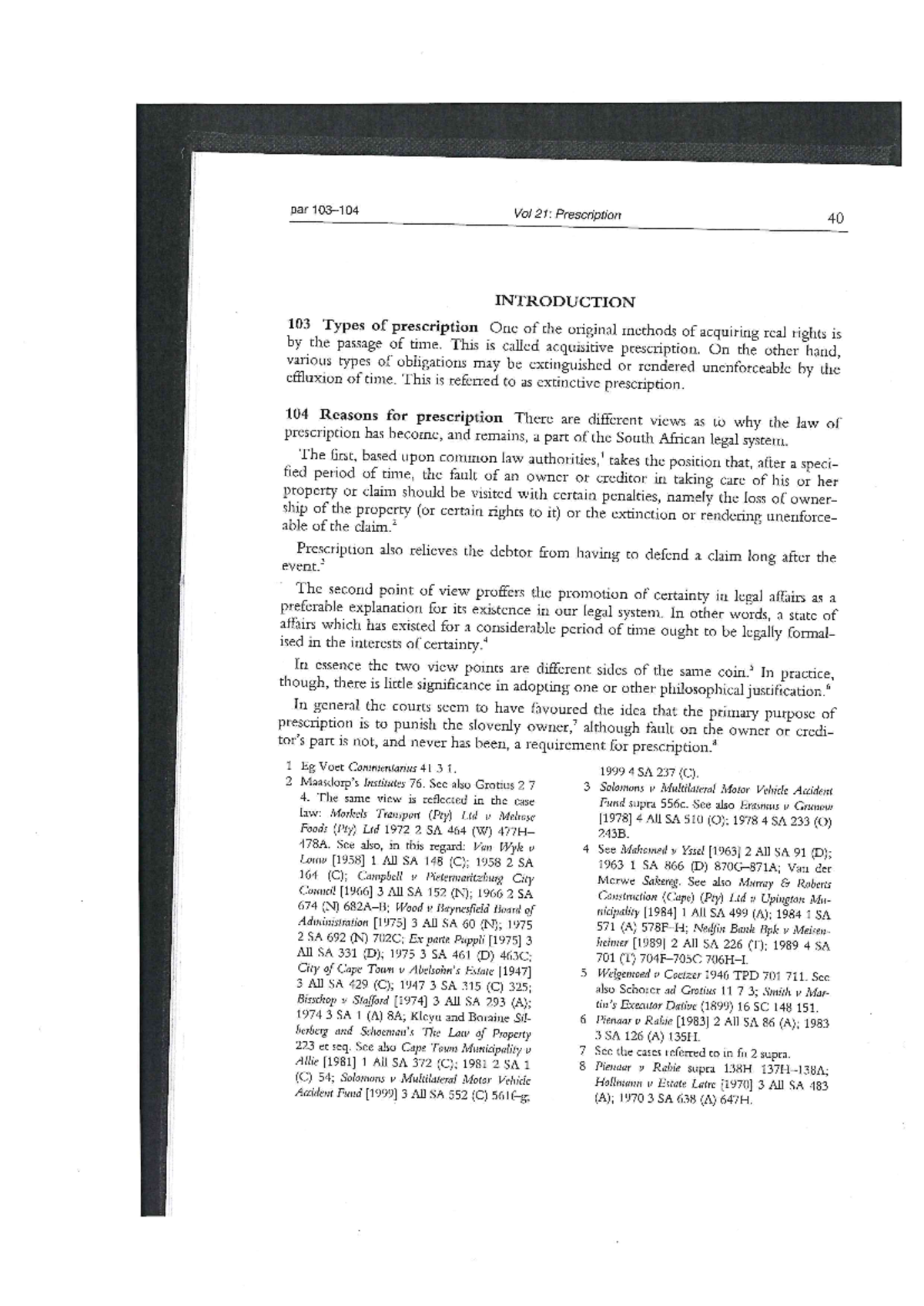 Prescription Lawsa - Summary Civil procedure - Studocu