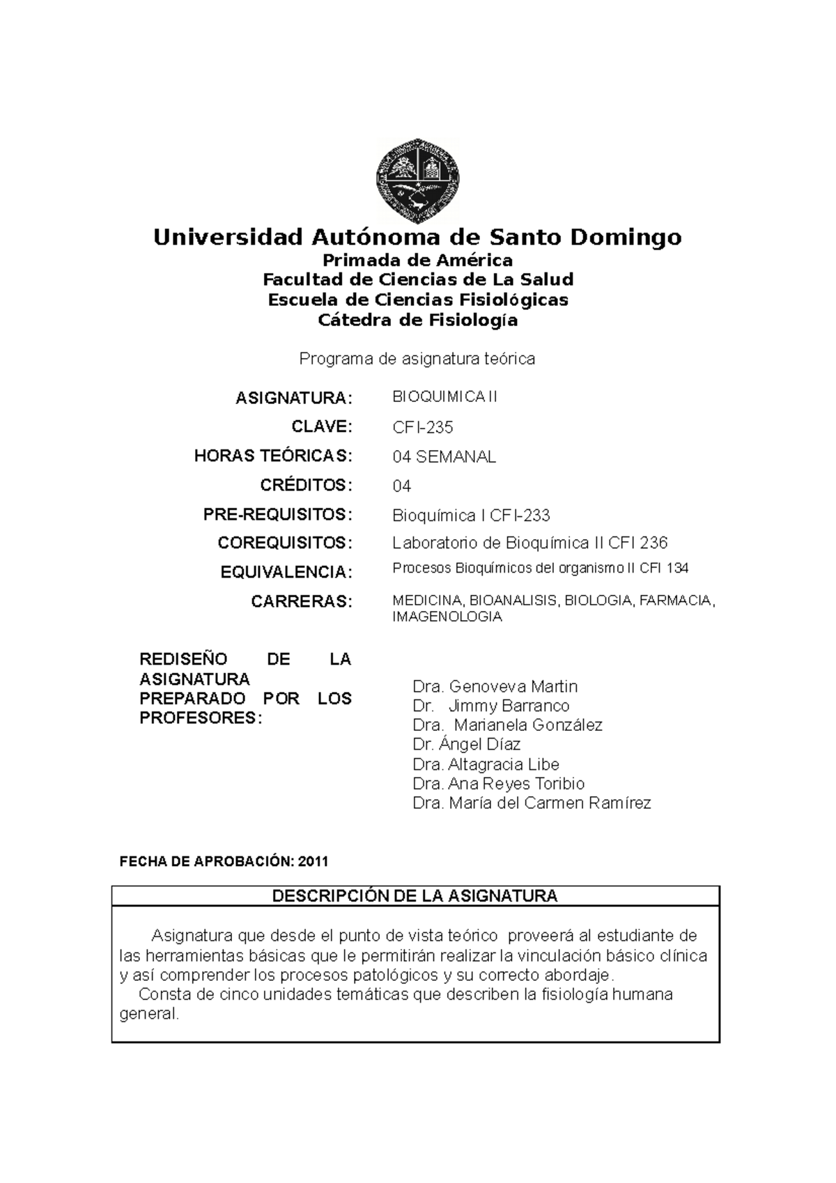 Bioquímica II CFI-235, contenido de la bioquímica II UASD ...