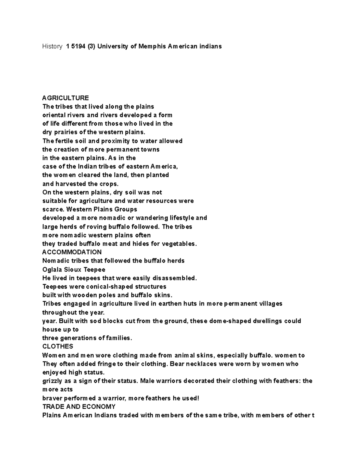 American indians - History 1 5194 (3) University of Memphis American ...