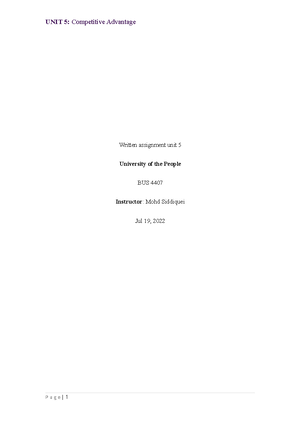 BUS 4407 Discussion POST UNIT. 1 - How has modern strategic planning ...