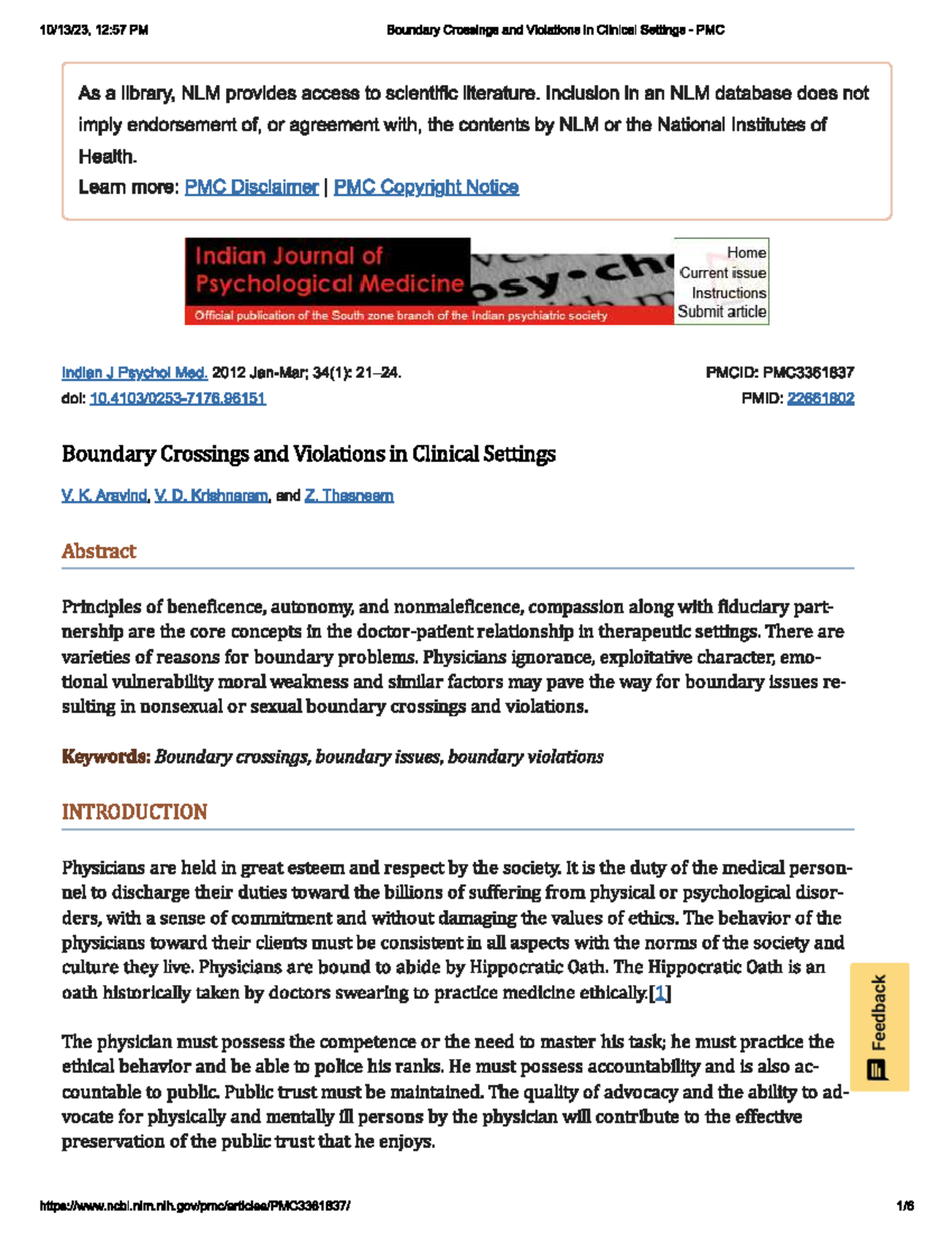 Boundary Crossings and Violations in Clinical Settings - Nursing - Studocu