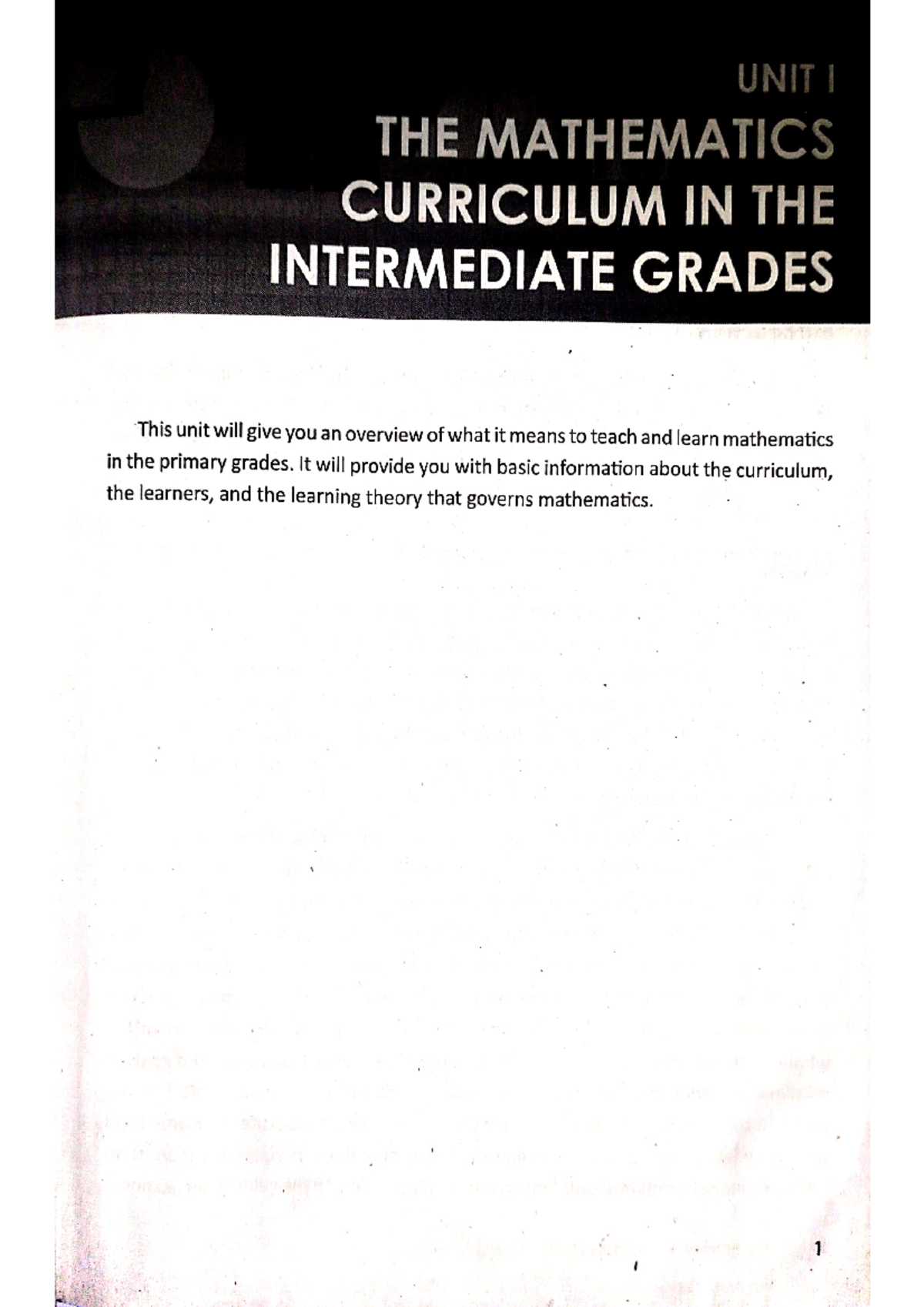Mathematics Curriculum in the Intermediate Grades - Bachelor of ...