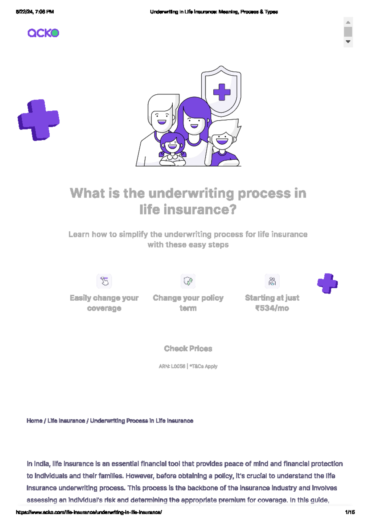 Underwriting - Good material - 7:06 PM Underwriting in Life Insurance ...
