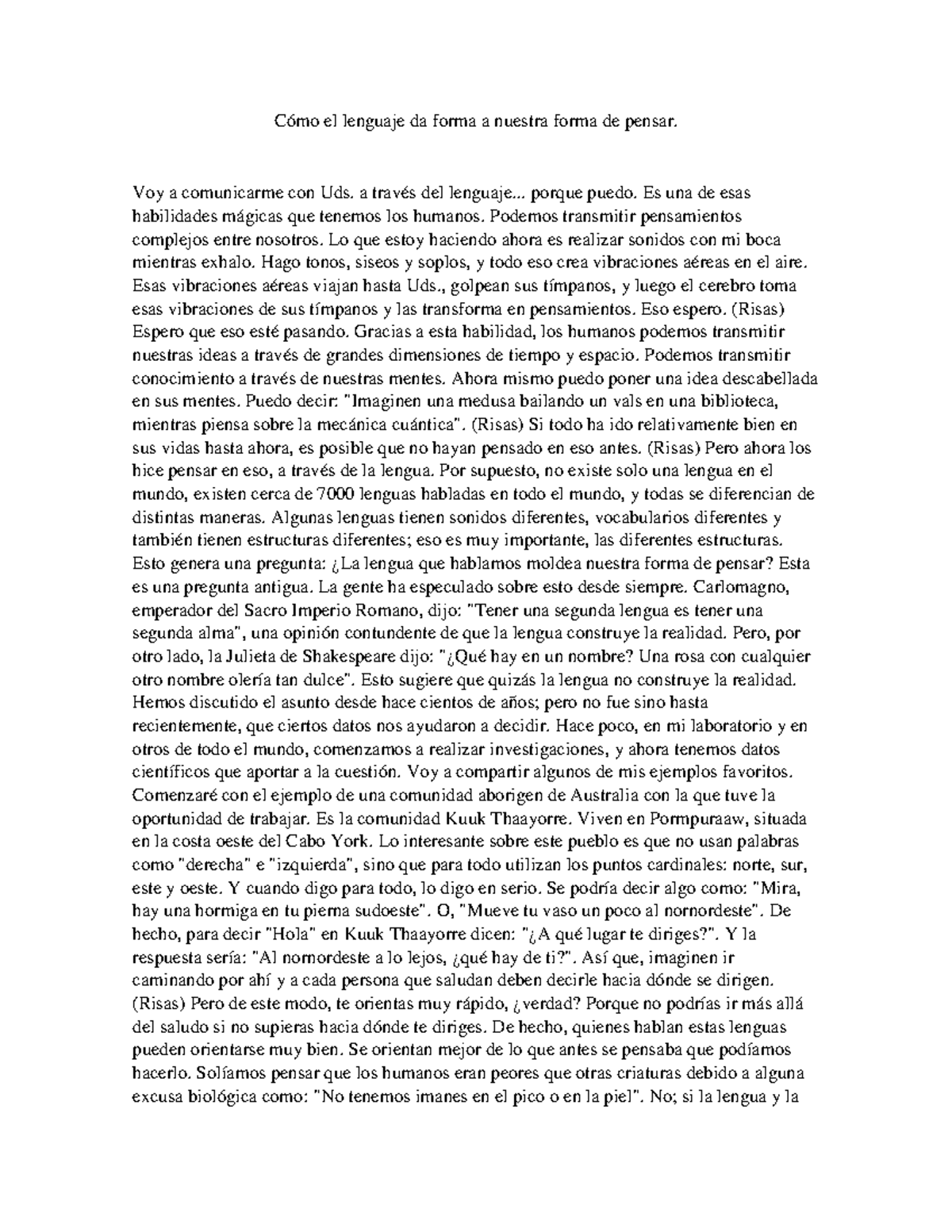 Cómo el lenguaje da forma a nuestra forma de pensar - Voy a comunicarme ...