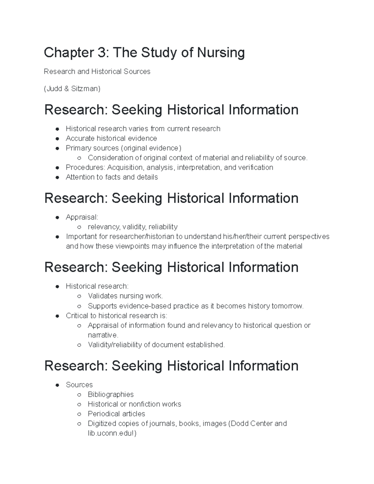 Chapter 3 - NURS 1131 - MaryAnn - Chapter 3: The Study of Nursing ...