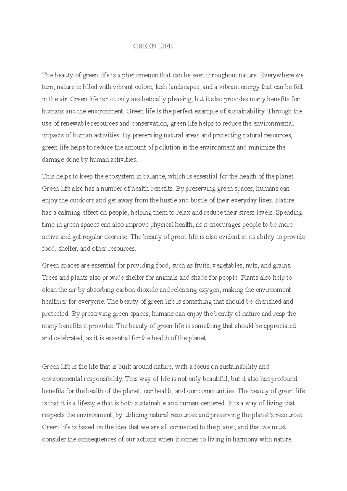 Green LIFE - GREEN LIFE The beauty of green life is a phenomenon that ...