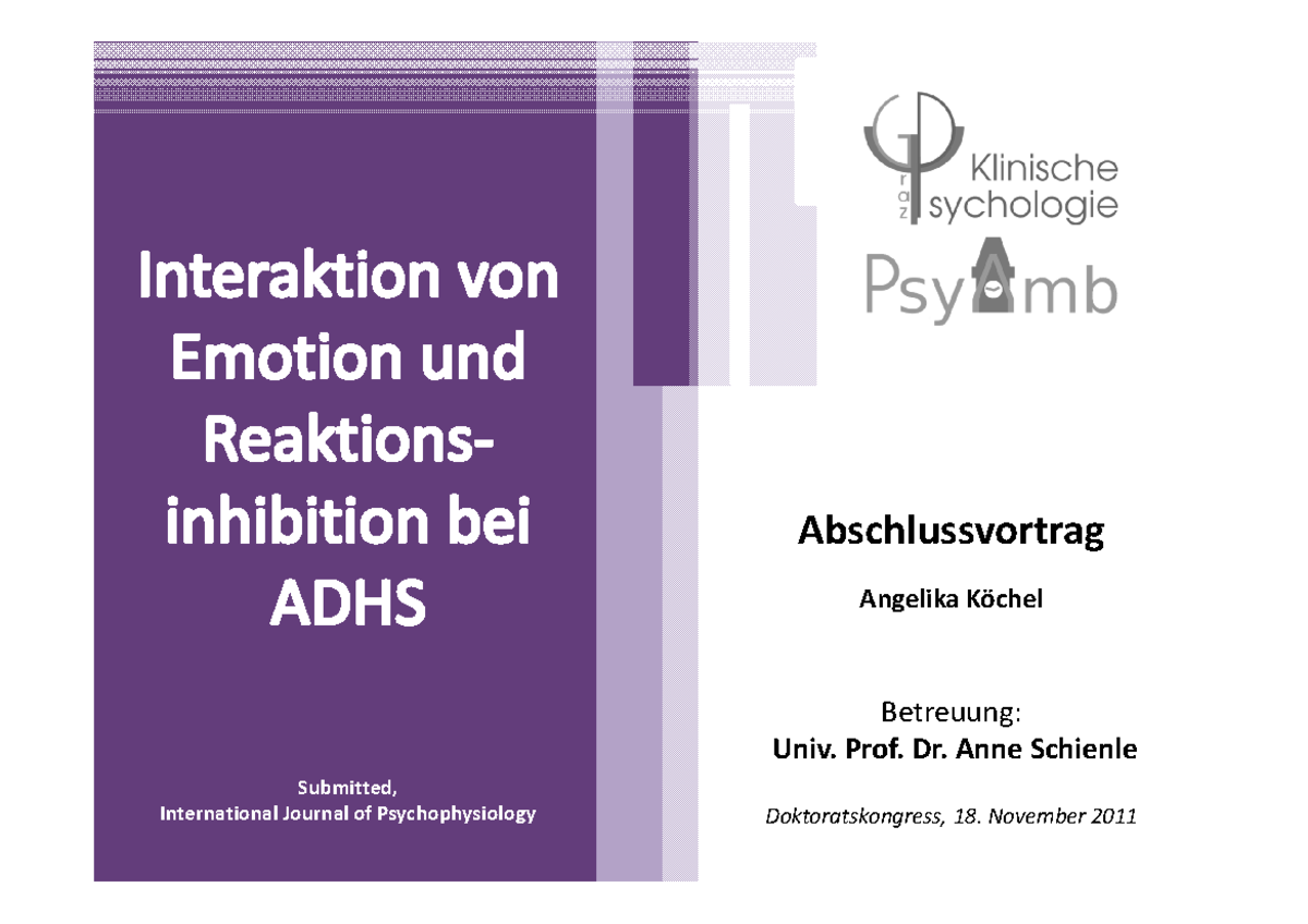 Abschlussvortrag ADHS - Warning: TT: undefined function: 32 Abschlussvortrag Angelika Köchel ...