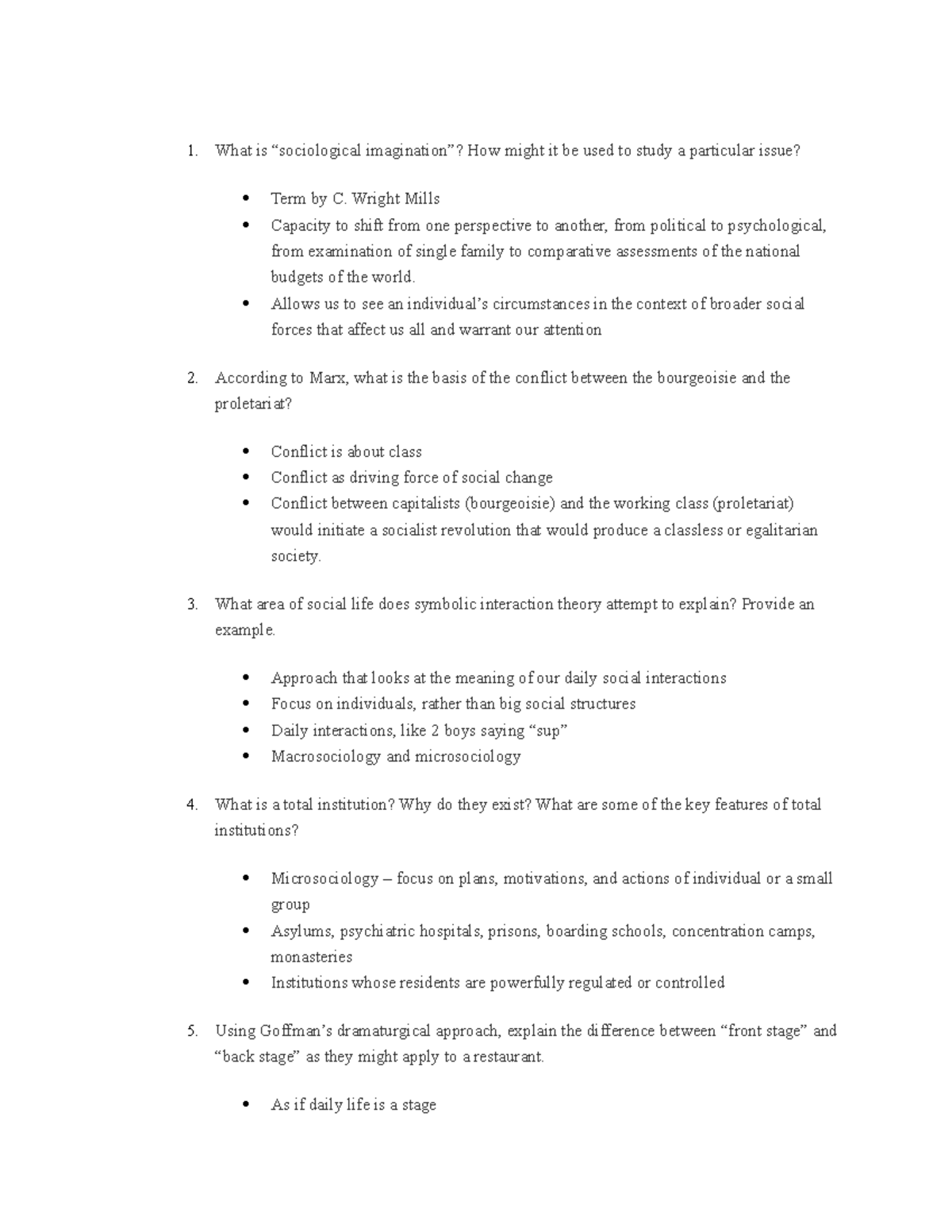 Unit 1 Study Questions - INTRO TO PSYCHOLOGY - What is “sociological ...