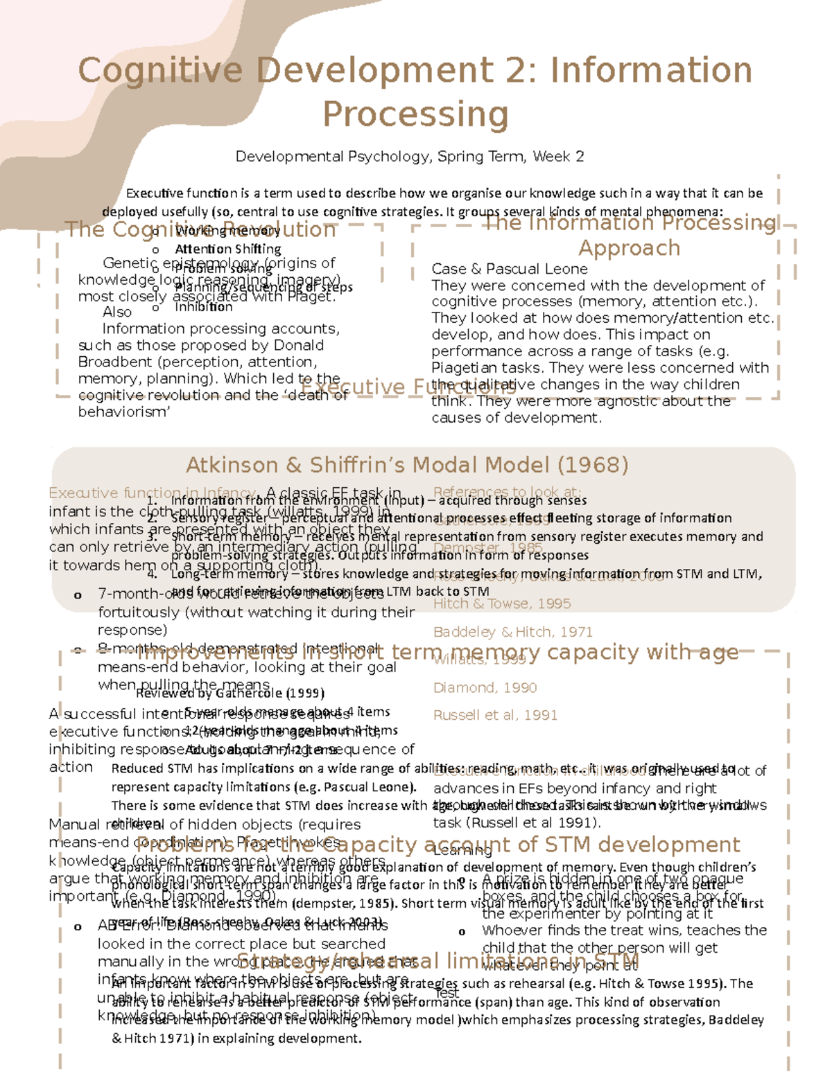 Cognitive Development - A classic EF task in infant is the cloth ...