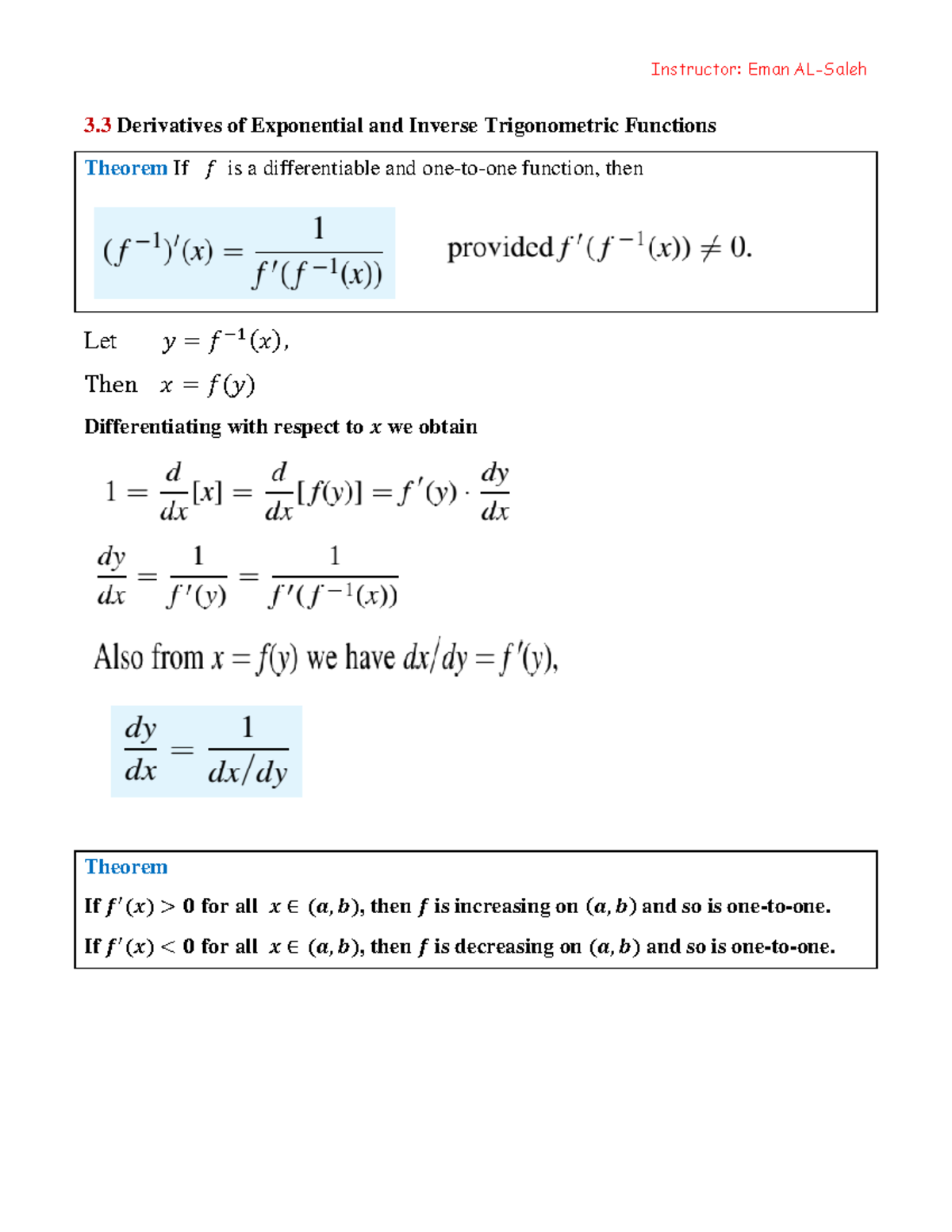 Derivatives OF Exponential AND Inverse - 3 Derivatives of Exponential ...