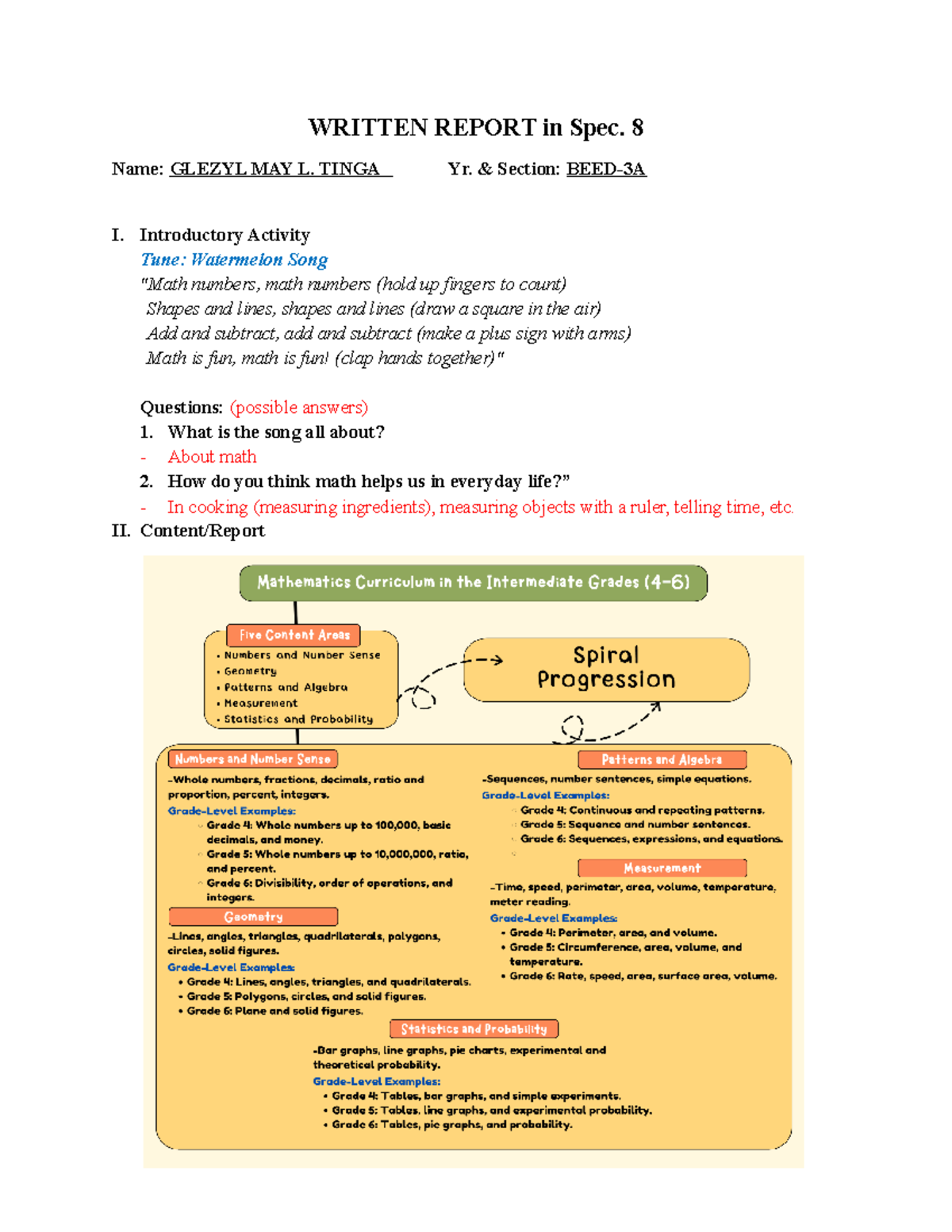 Final Written Report (MATH) - WRITTEN REPORT in Spec. 8 Name: GLEZYL ...