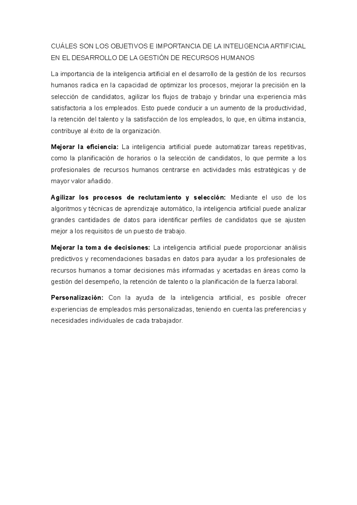 Cuáles SON LOS Objetivos E Importancia DE LA Inteligencia Artificial EN ...