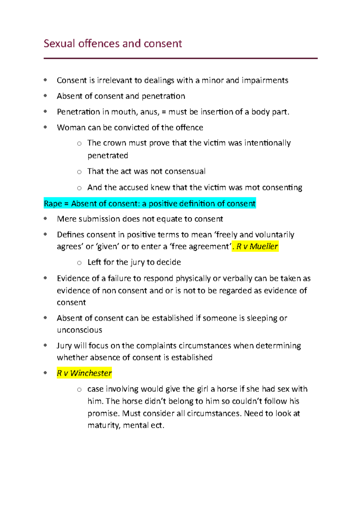 Understanding Sexual Offences and Consent - Studocu