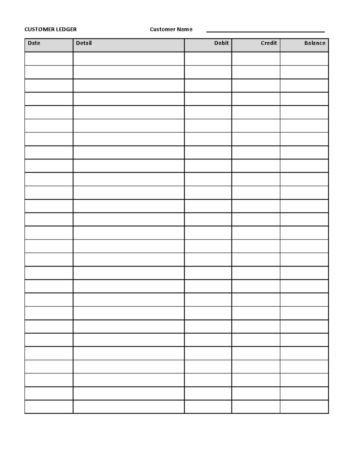 Customer ledger form - FAC1601 - CUSTOMER LEDGER Customer Name