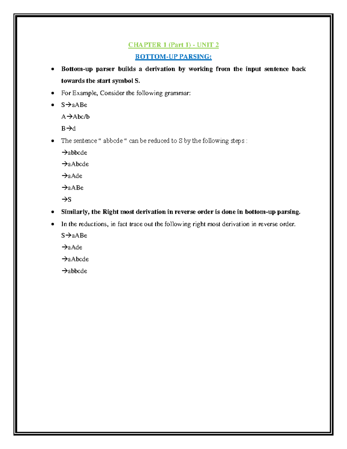 UNIT 2 - Chapter 2 - Pdf - CHAPTER 1 (Part 1) - UNIT 2 BOTTOM-UP ...