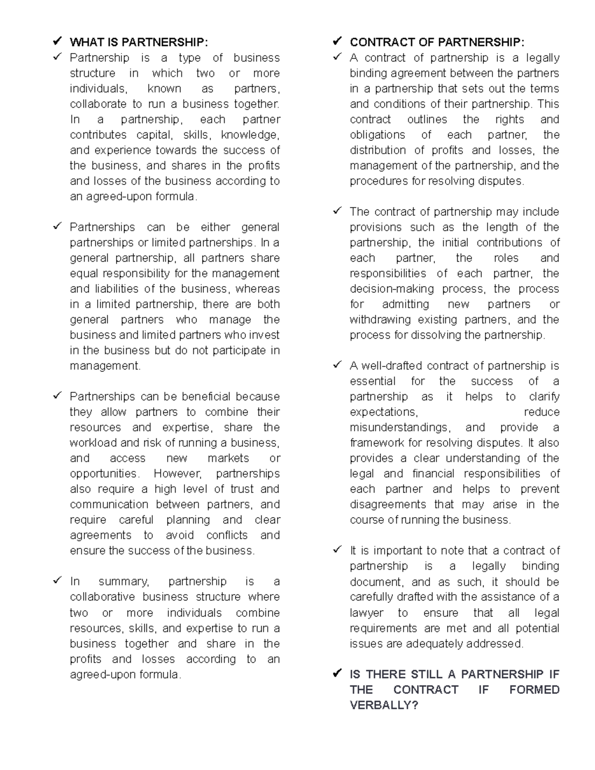 Law - N/A - WHAT IS PARTNERSHIP: Partnership is a type of business ...