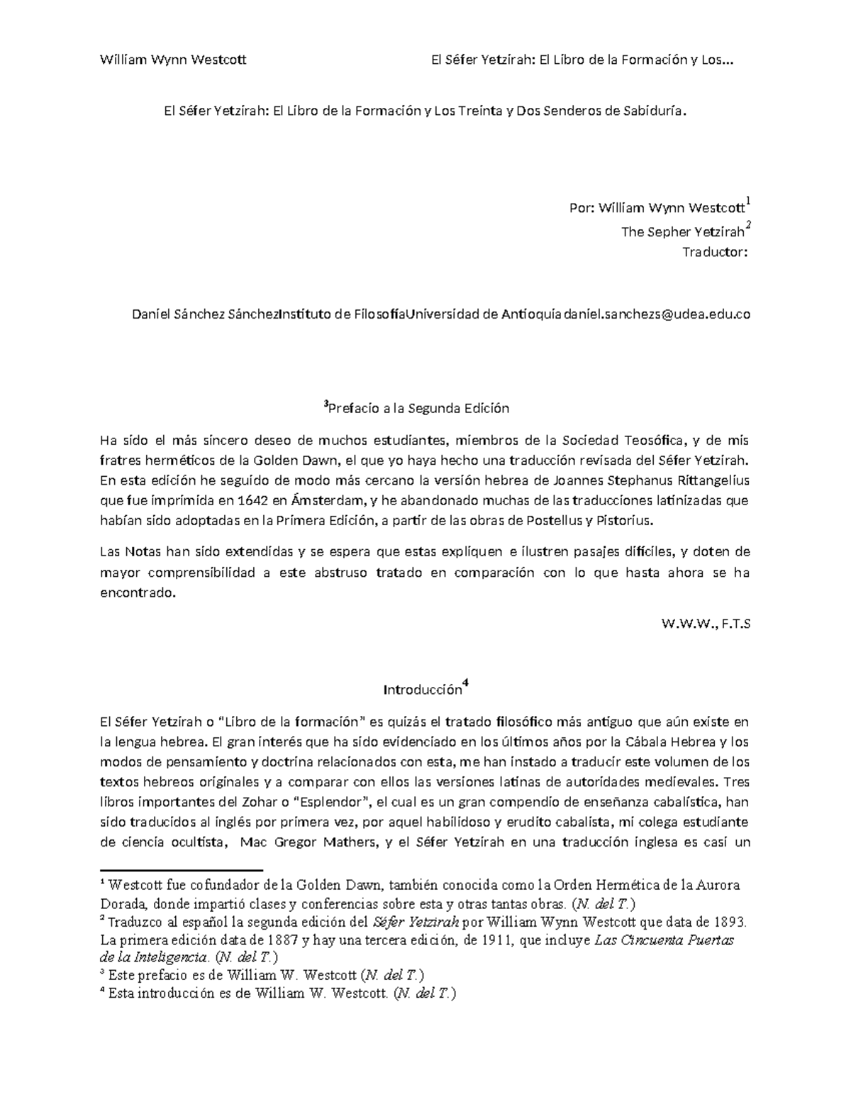 El Sefer Yetzirah El Libro de la Formacion - Por: William Wynn Westcott ...