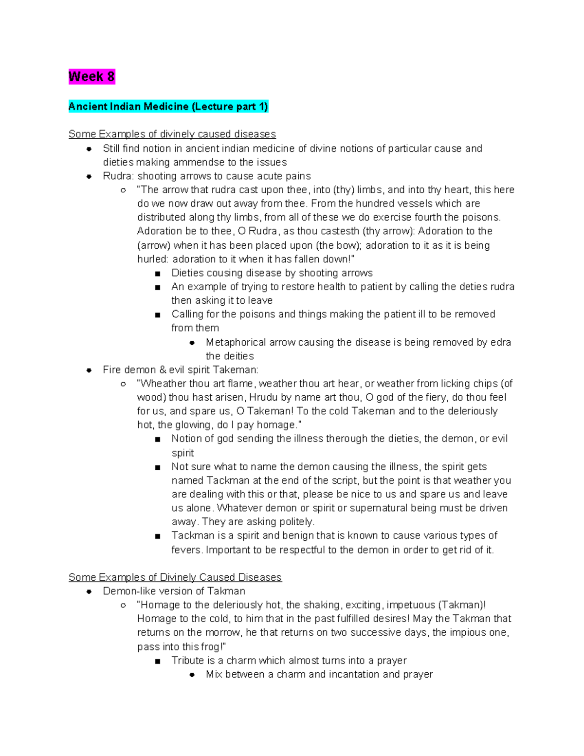 CLASSICS 2902A: Ancient Medicine - Week 8 Ancient Indian Medicine ...
