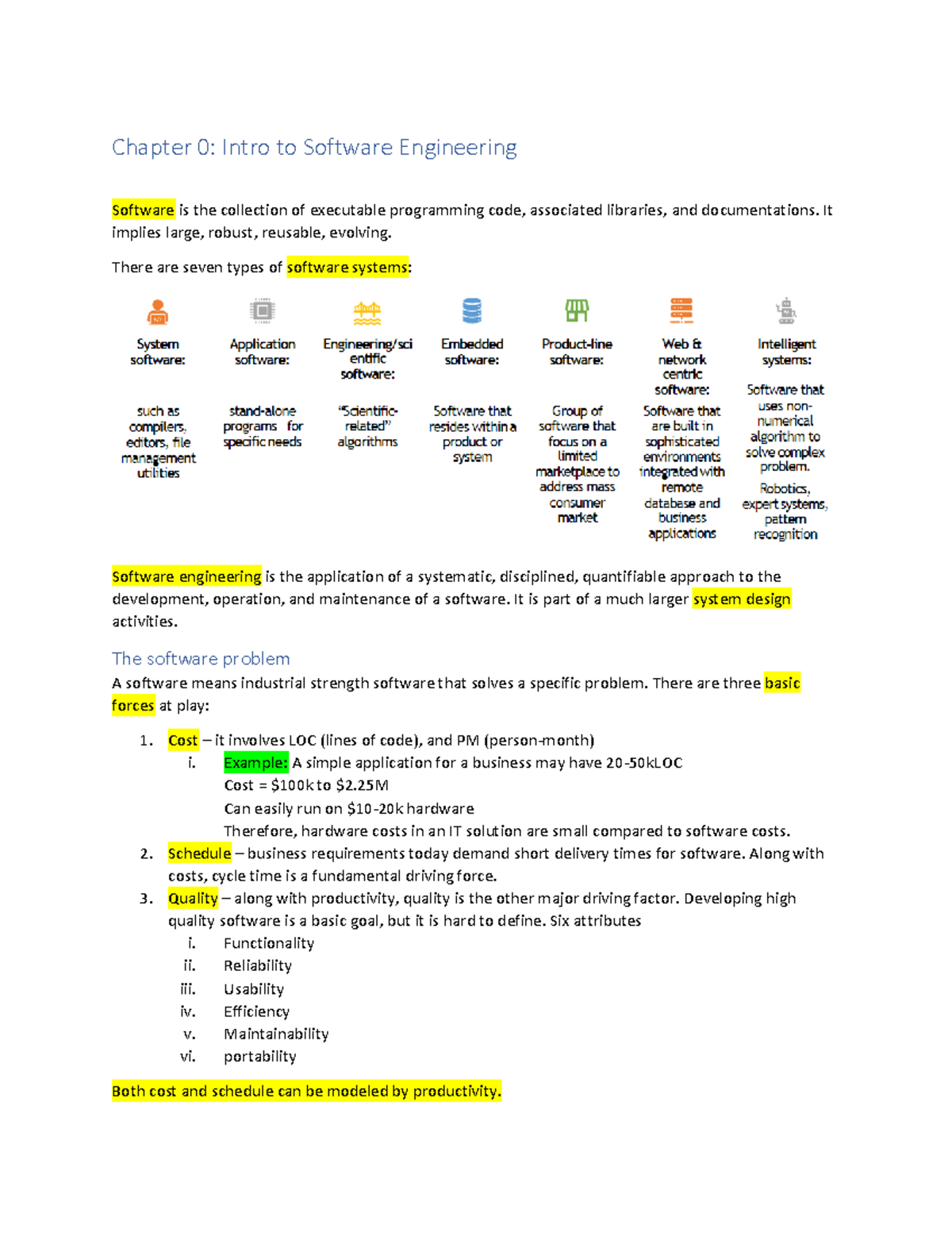 COE691 Notes Combined - Chapter 0: Intro to Software Engineering ...