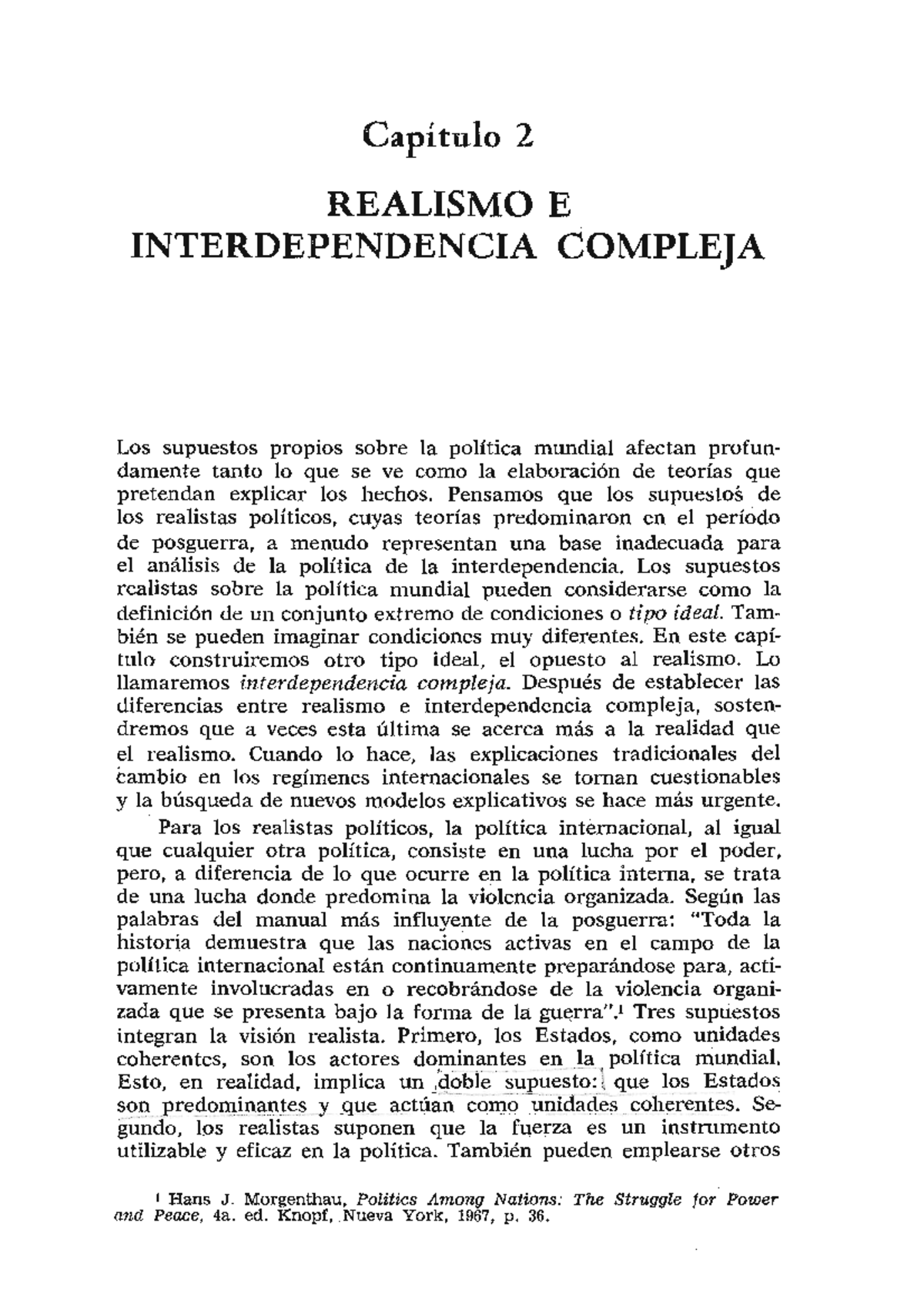 Realismo e interdependencia compleja Robert Keohane y Joseph Nye ...
