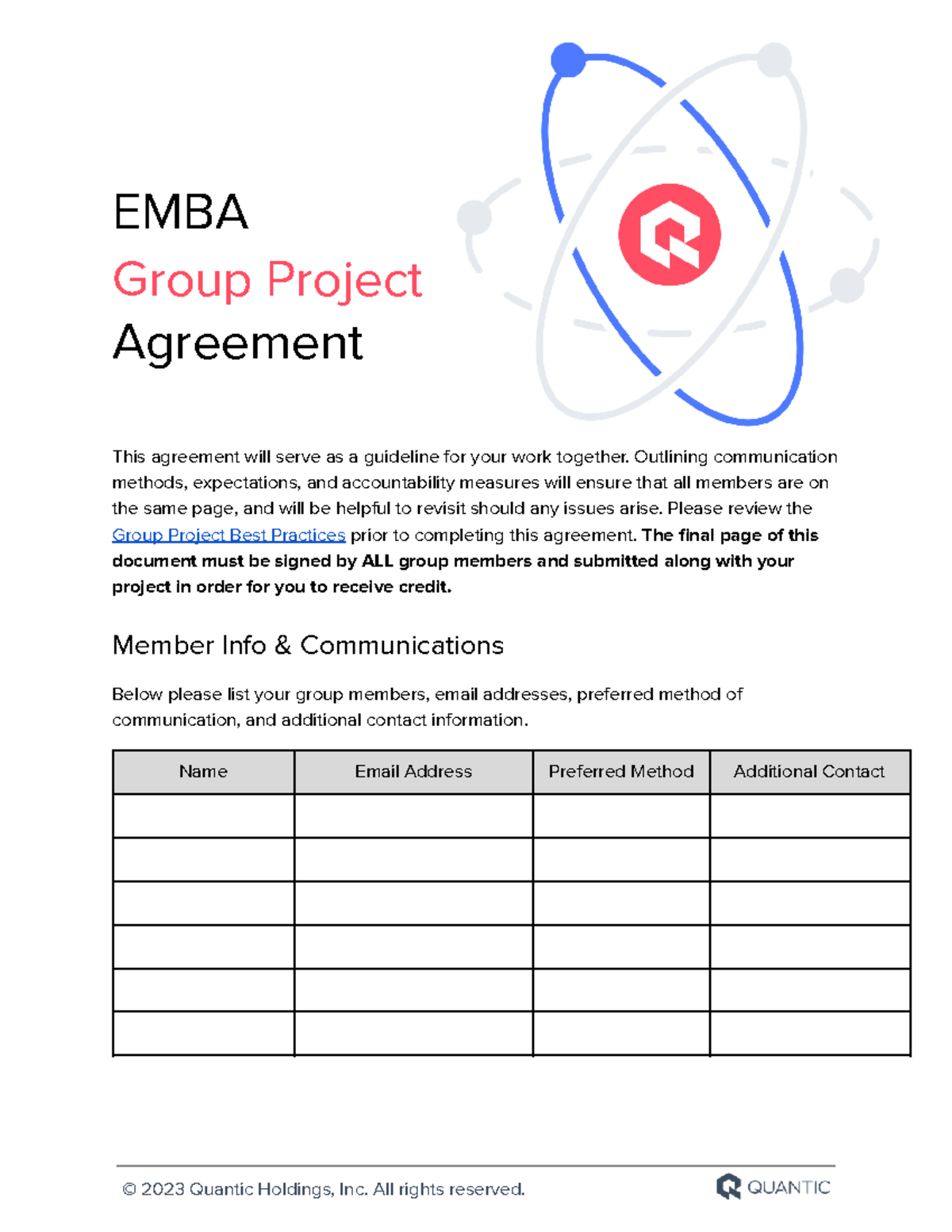 Group Project Agreement EMBA - EMBA Group Project Agreement This ...