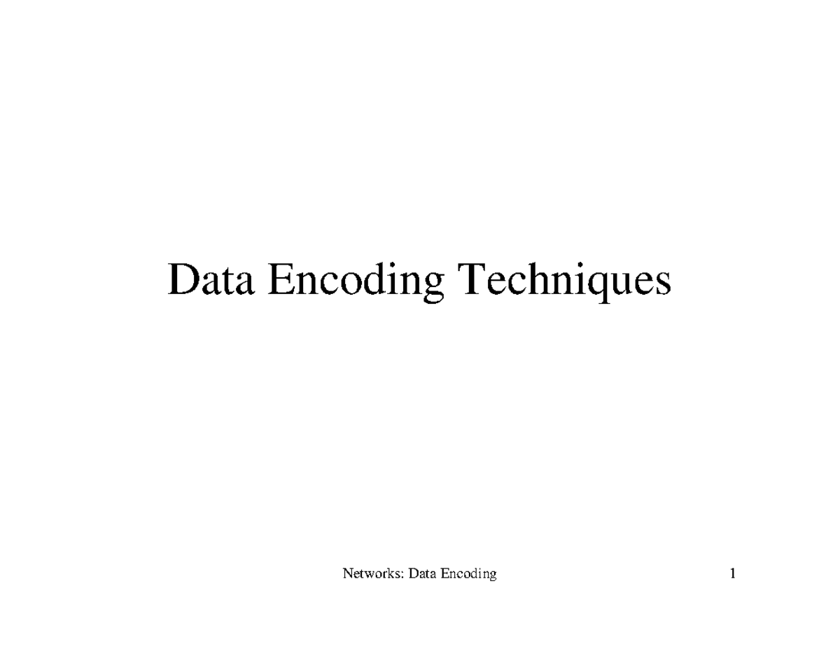 Data Encoding - Ggh - Data Encoding Techniques Digital Data, Analog ...