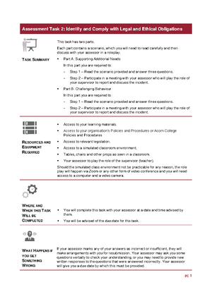 [Solved] Outline the purpose of the following documents for children ...