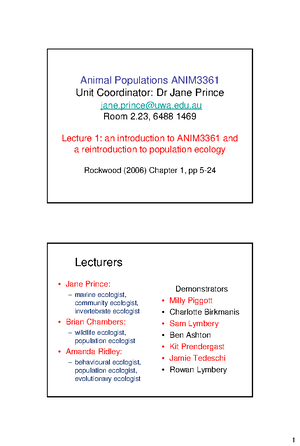 ANIM notes - What is population? - What is population? NT2 = NT1 + (B+I ...